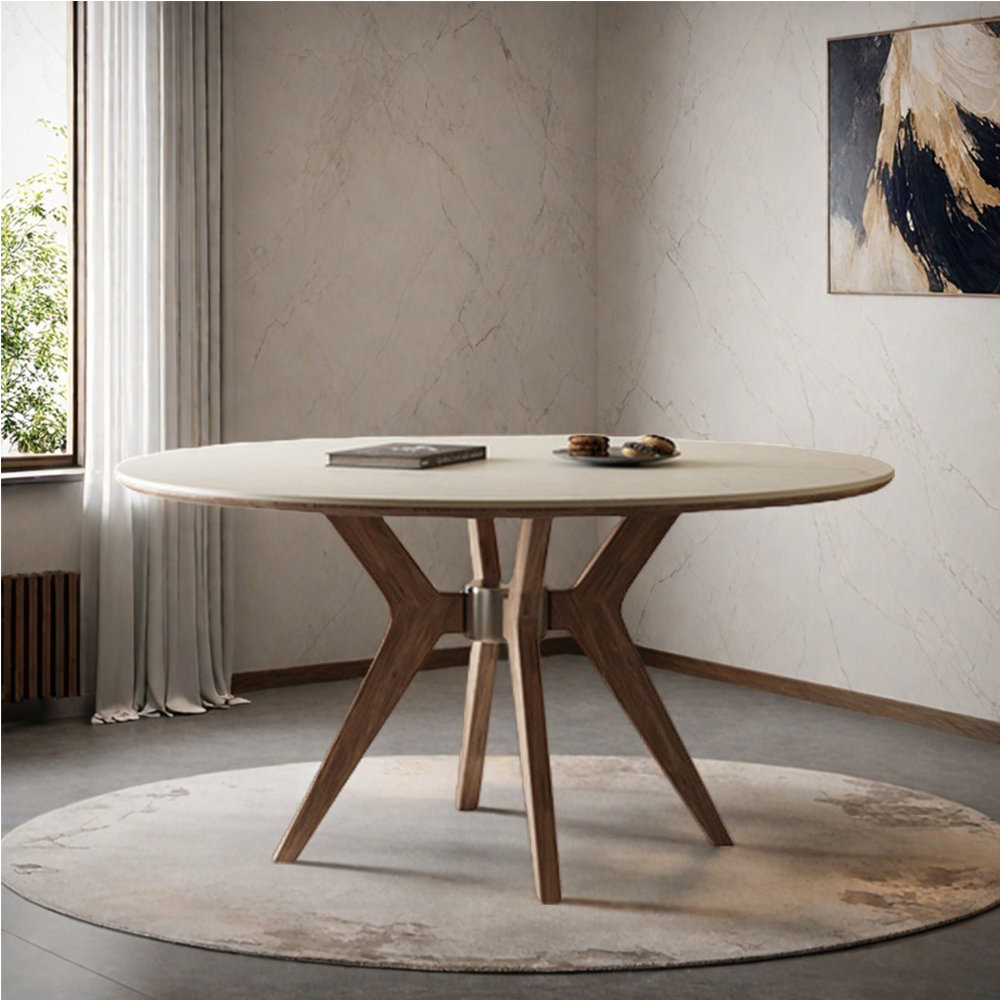 Elamer Italian style simple round dining table | Wayfair