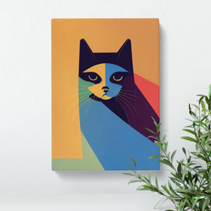 Marlow Home Co. Colourful Cat No.1 Abstract - Wrapped Canvas | Wayfair ...