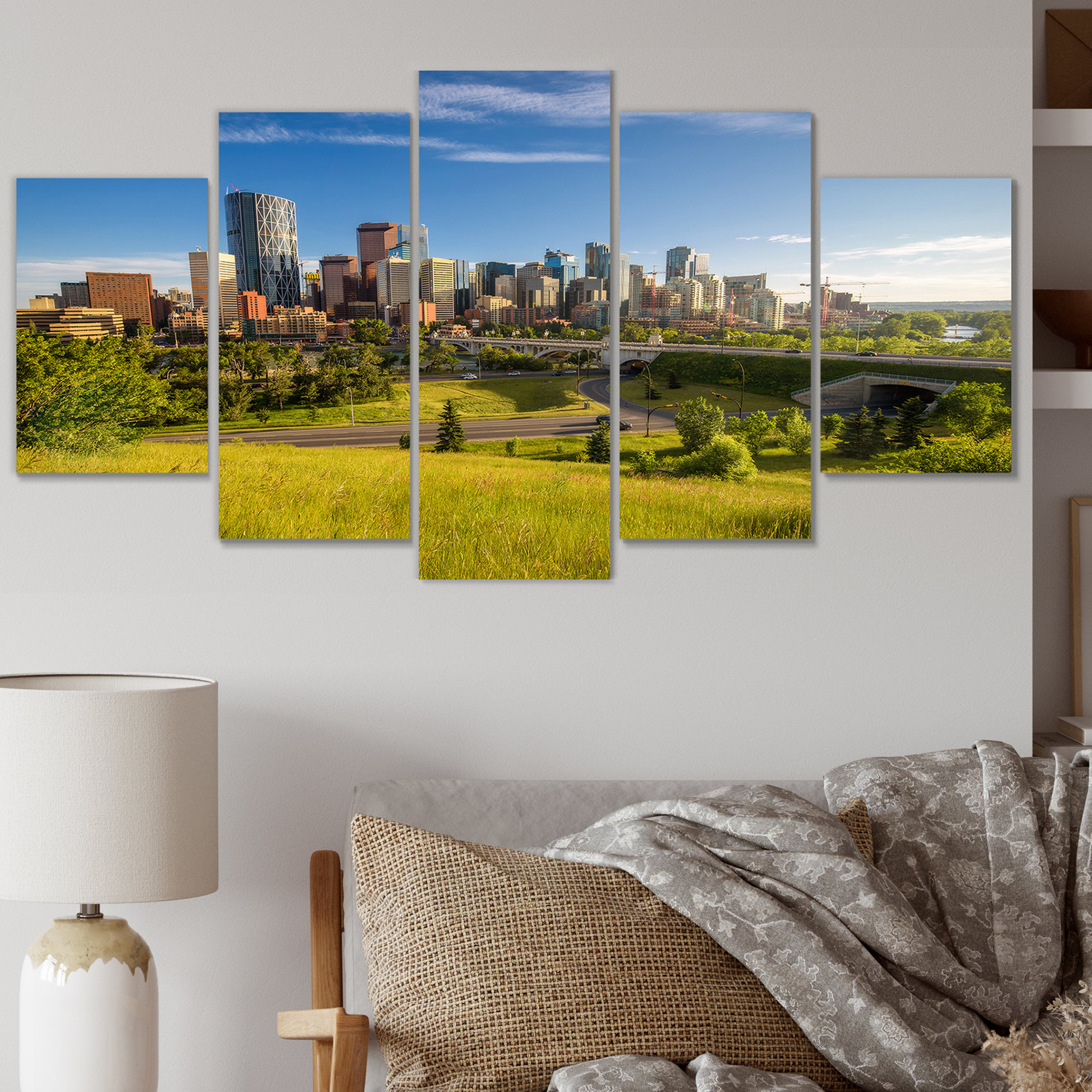 Ebern Designs Skyline Calgary At Sunrise - Canadian Canvas Wall Art - 5 ...