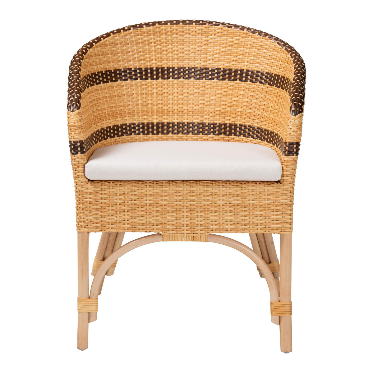 Dakota Fields Bali & Pari Elma Rattan Dining Chair With Cushion ...