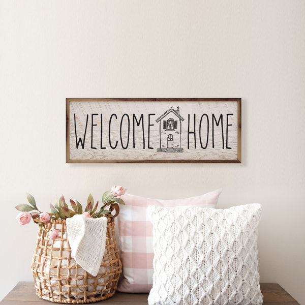 Gracie Oaks Welcome Home House Whitewash | Wayfair