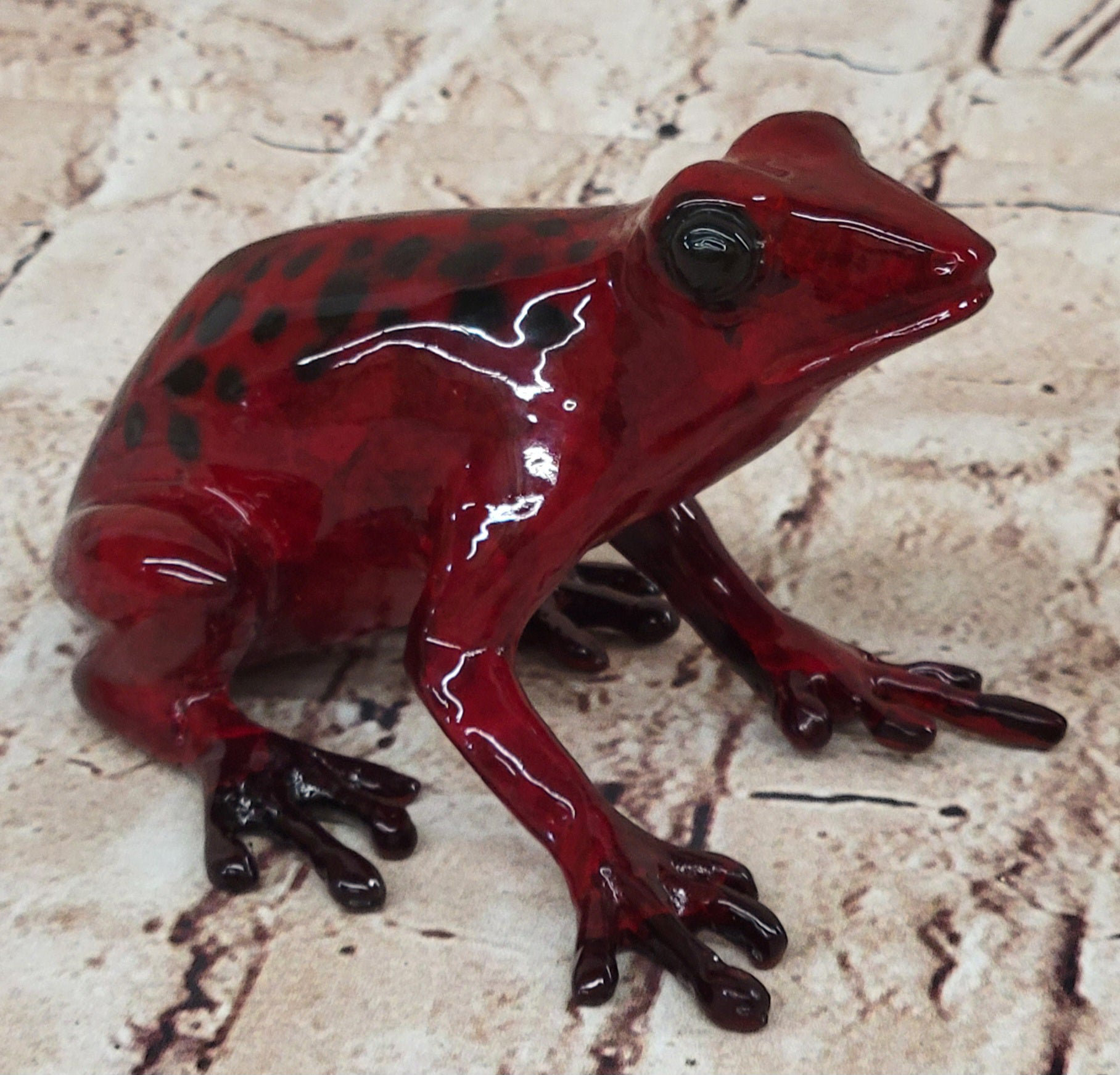 Red Barrel Studio® Red Black Poison Dart Tree Frog Bronze Sculpture ...