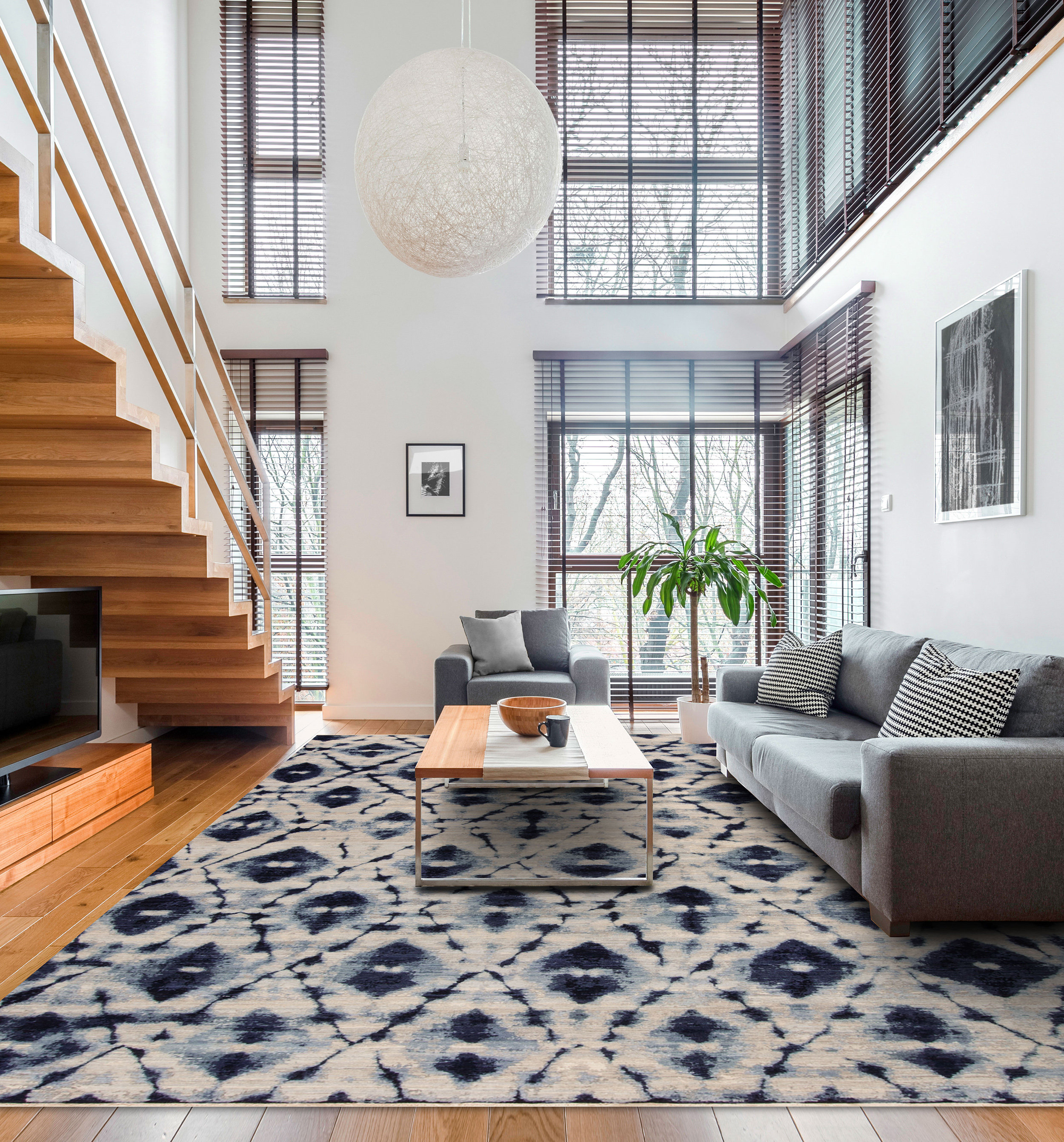 Samad Rugs Koga Ivory-Blue | Perigold