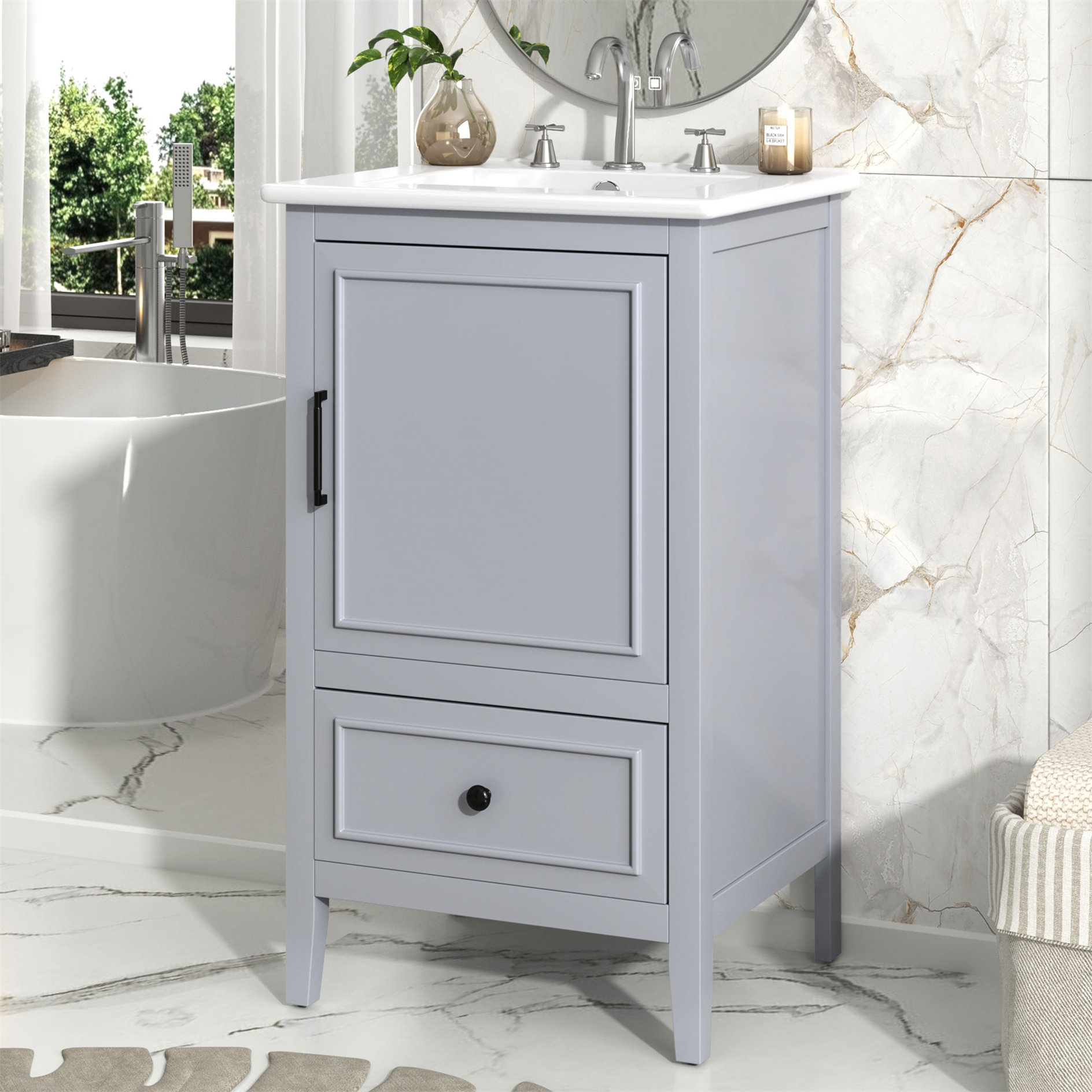 Winston Porter 20"W Freestanding Athroom Vanity With Sink Top | Wayfair