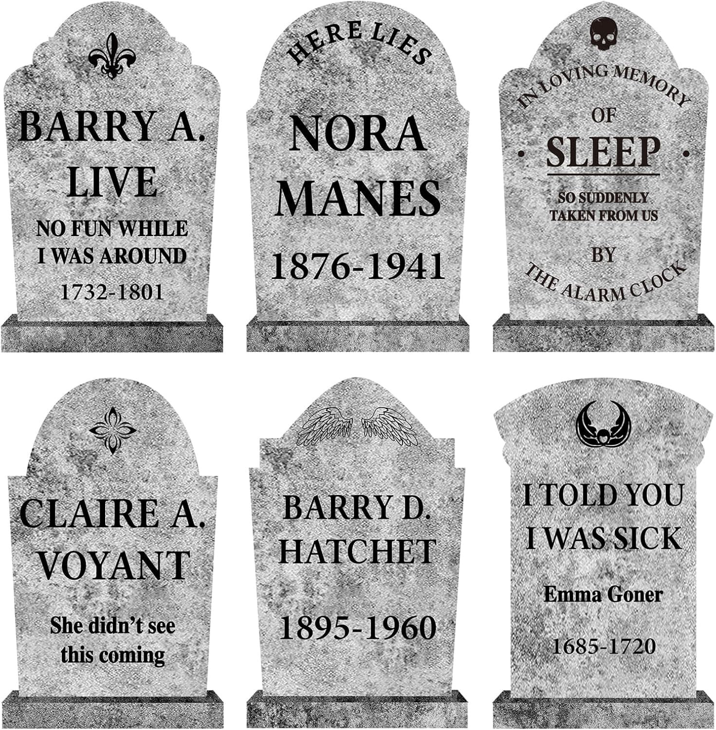 Ophelia & Co. 6ct Large Realistic Halloween Outdoor Graveyard Tombstone ...