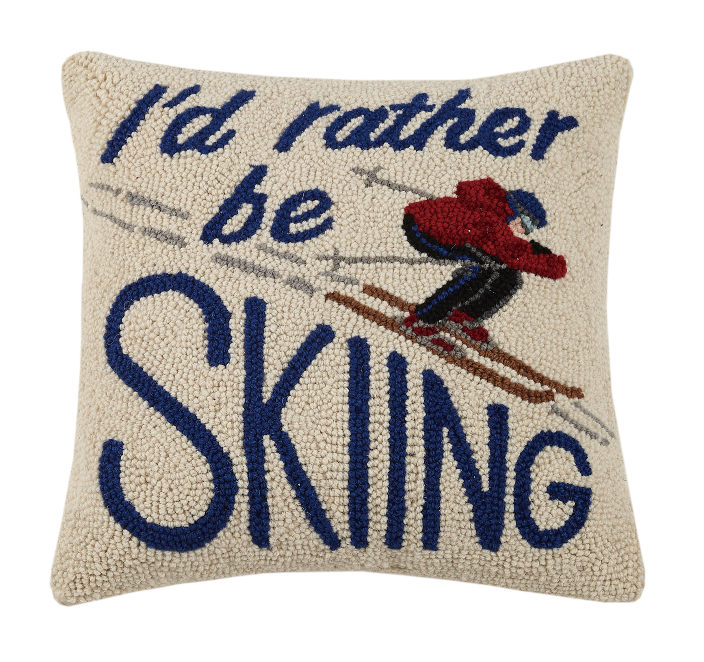 The Holiday Aisle® Haydee Skiing 100% Wool Throw Pillow | Wayfair