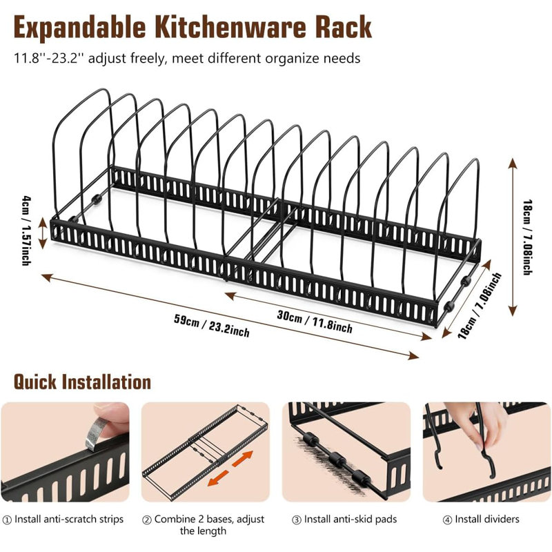 Mint Pantry® Iron Rectangle Countertop / Cabinet Pot Rack | Wayfair