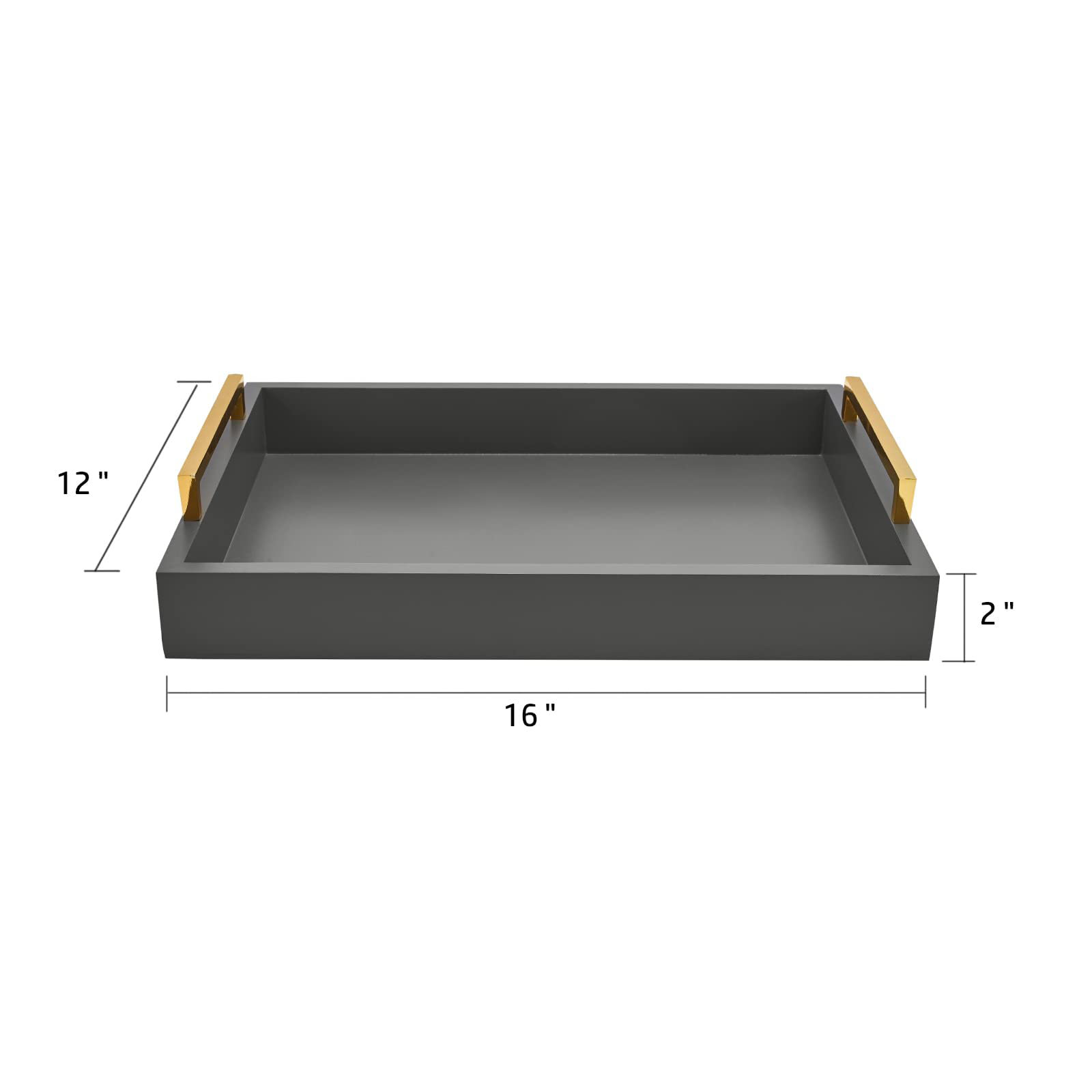 Latitude Run® 40Cm X30cm Serving Trays With Handles, Grey Decorative ...