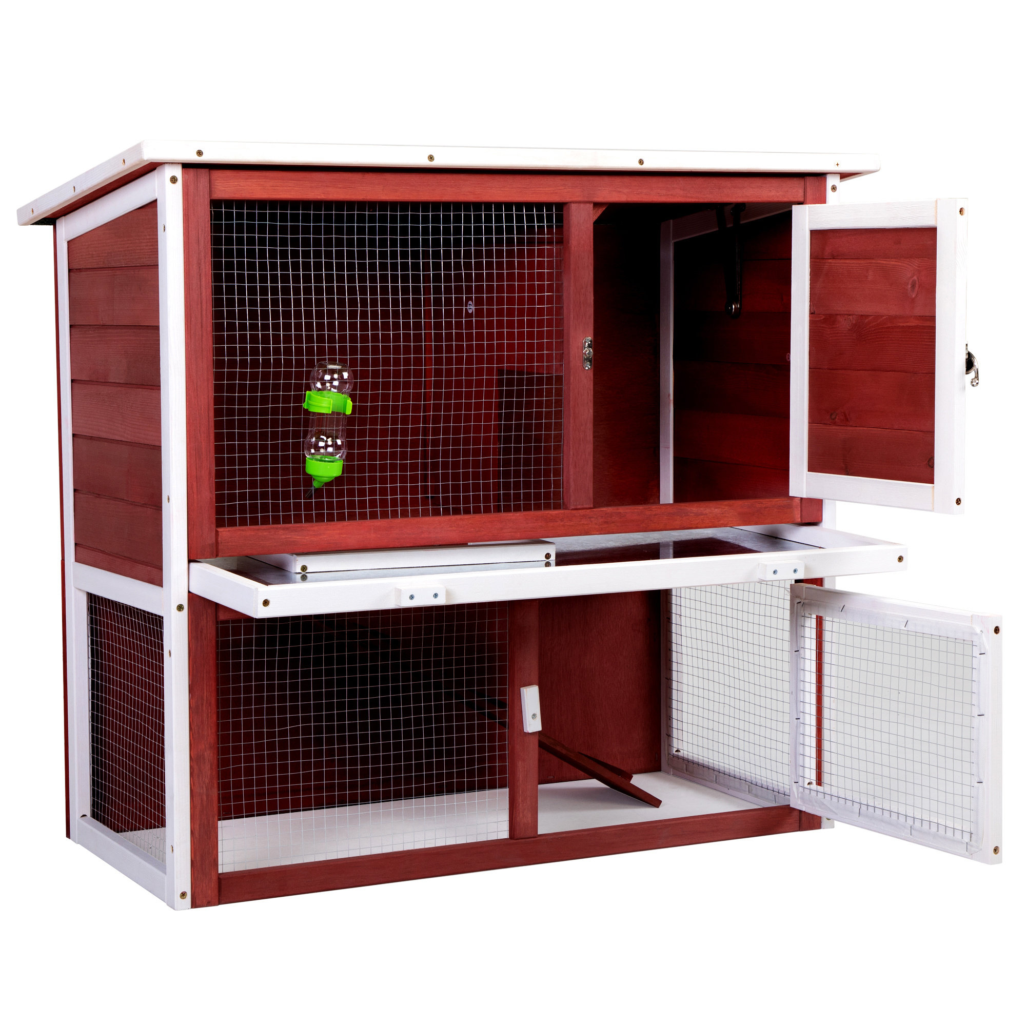 Tucker Murphy Pet™ Weatherproof 2-Tier Bunny Run Cage, Wooden Rabbit ...