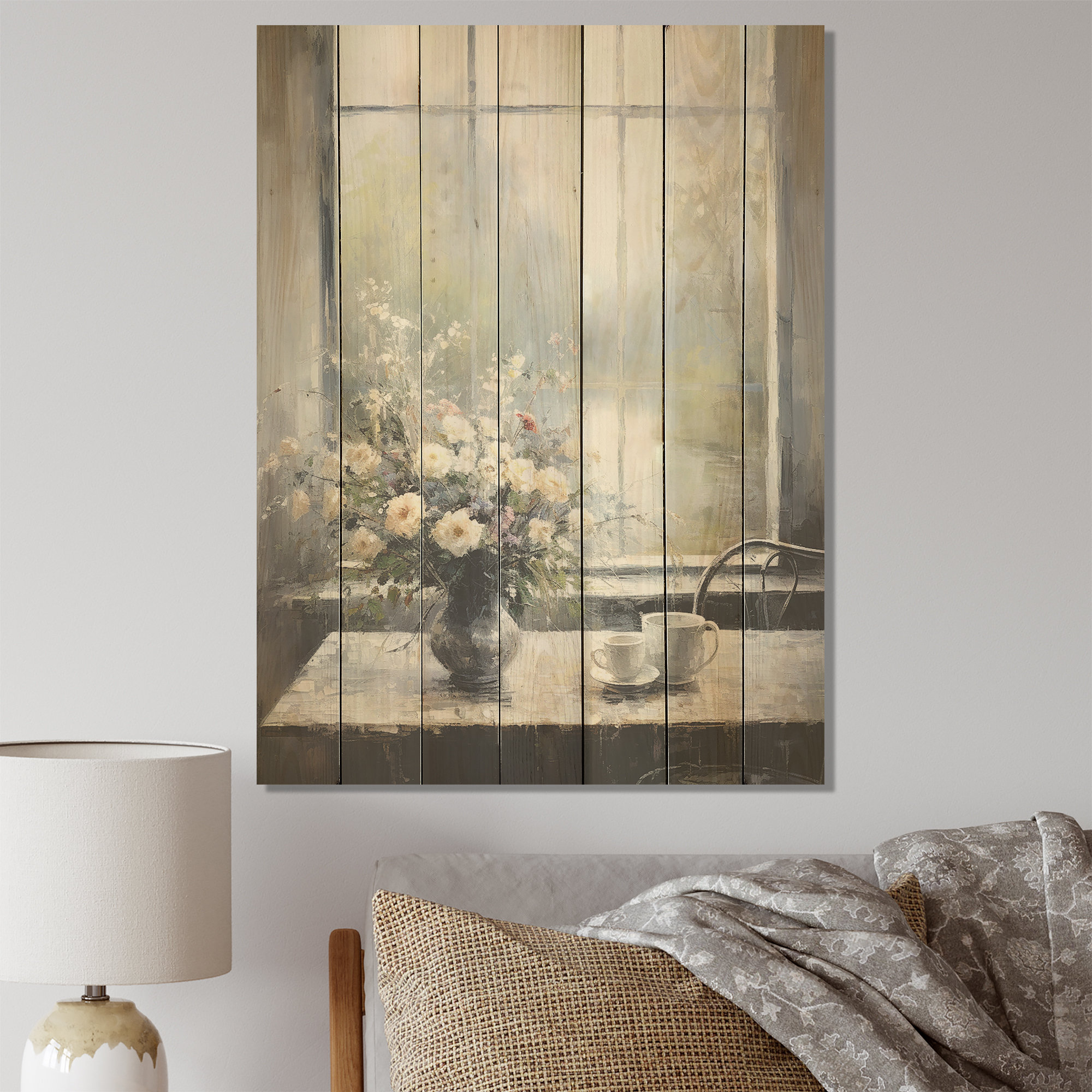 August Grove® Grey Misty River Window View I - Farmhouse Windows On ...