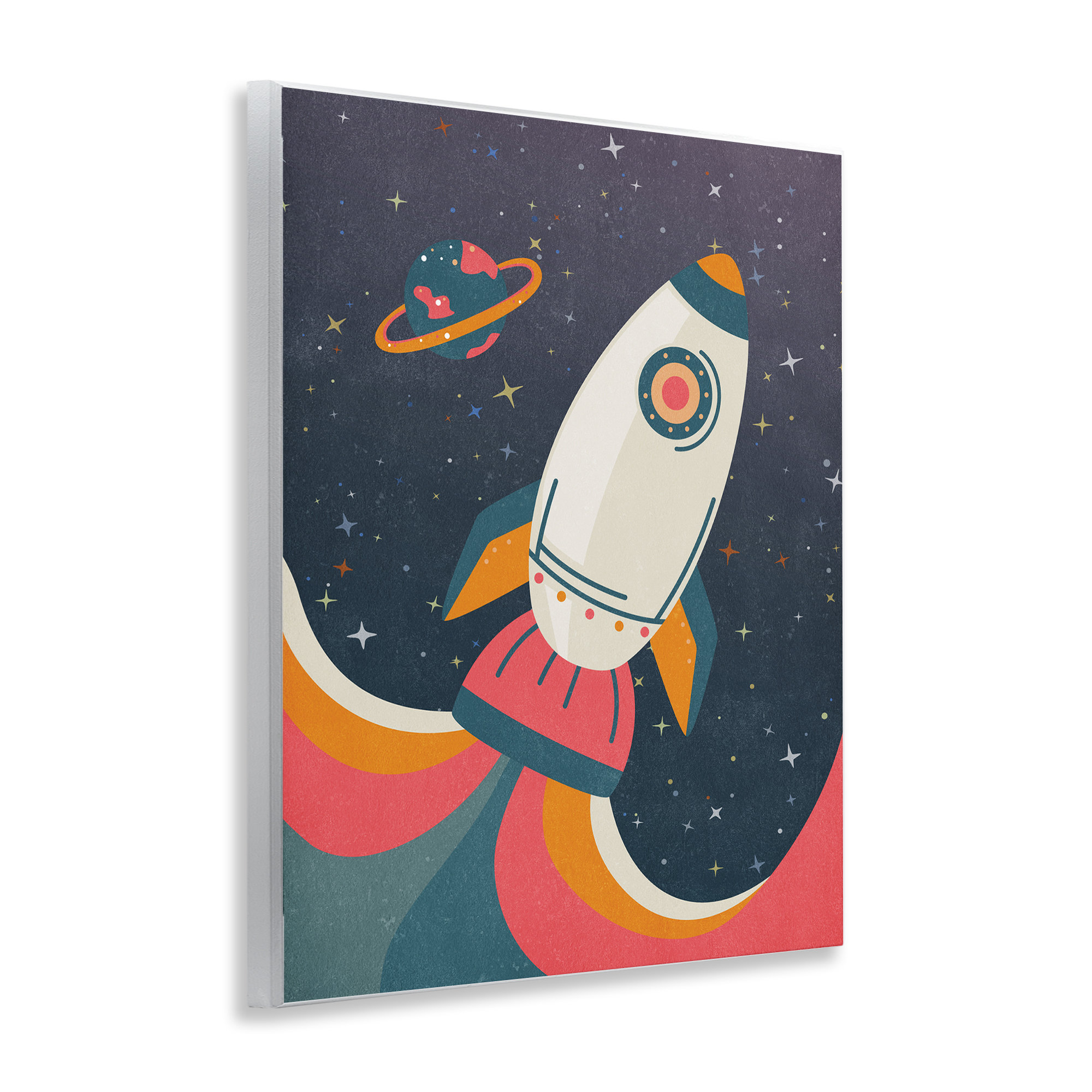 Dakota Fields Retro Space Rocket Wall Plaque Art by Nataly White | Wayfair