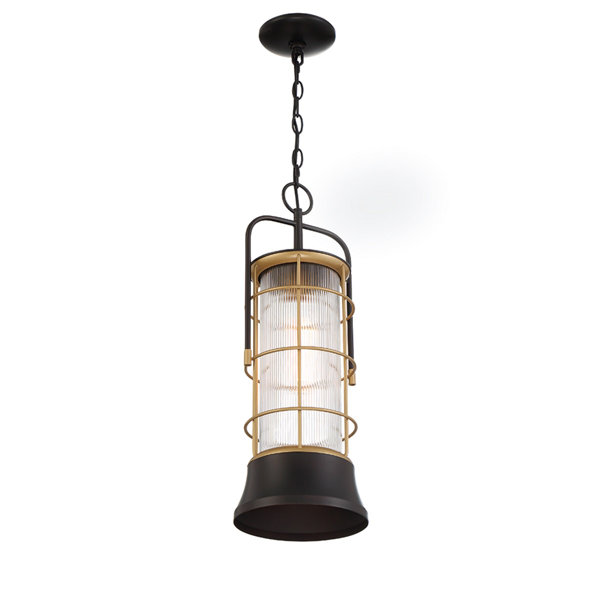 Breakwater Bay Aireana 1 light Pendant in Oil rubbed bronze + gold ...