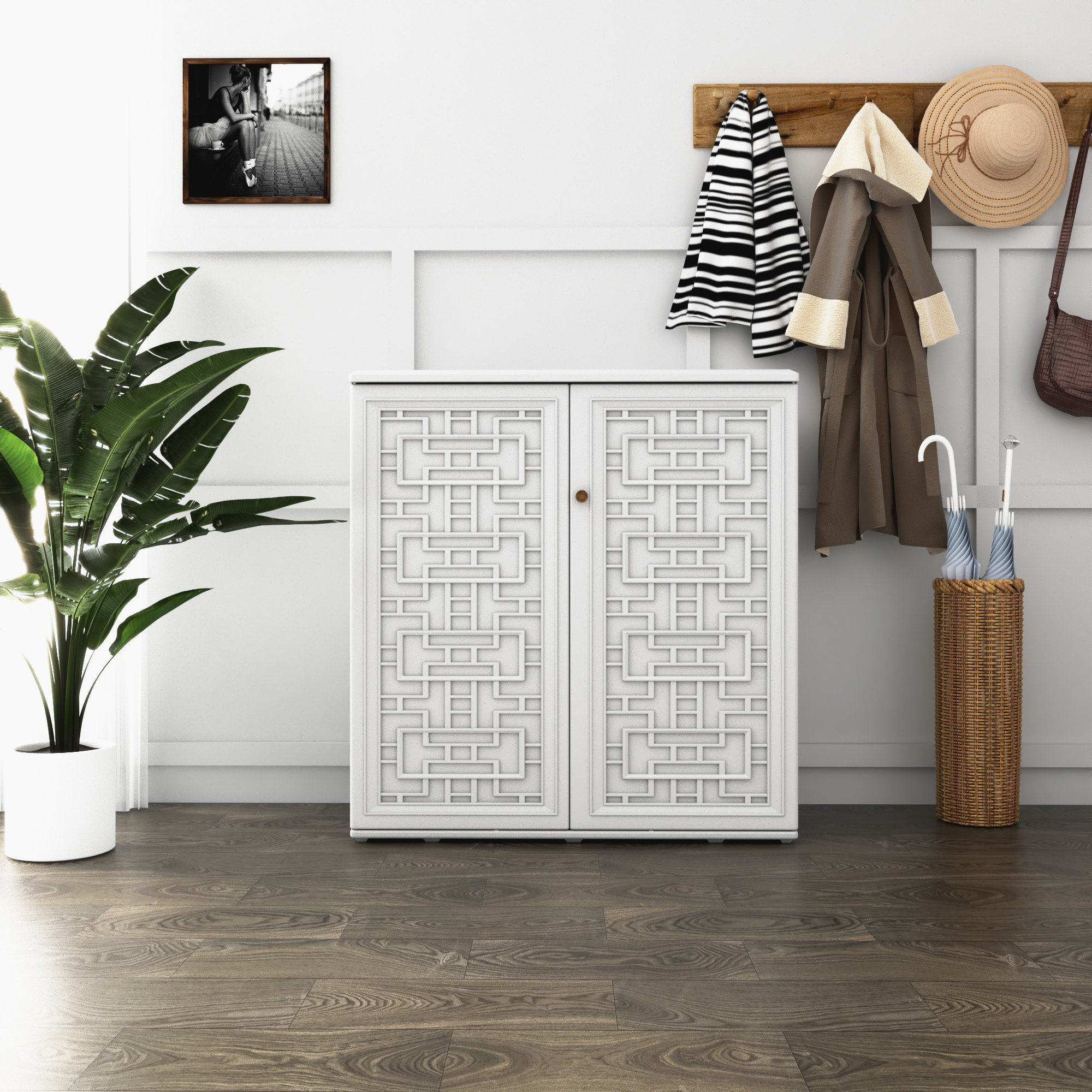 Red Barrel Studio Caparro Resin Storage Cabinet with 1 Laminate Shelf ...