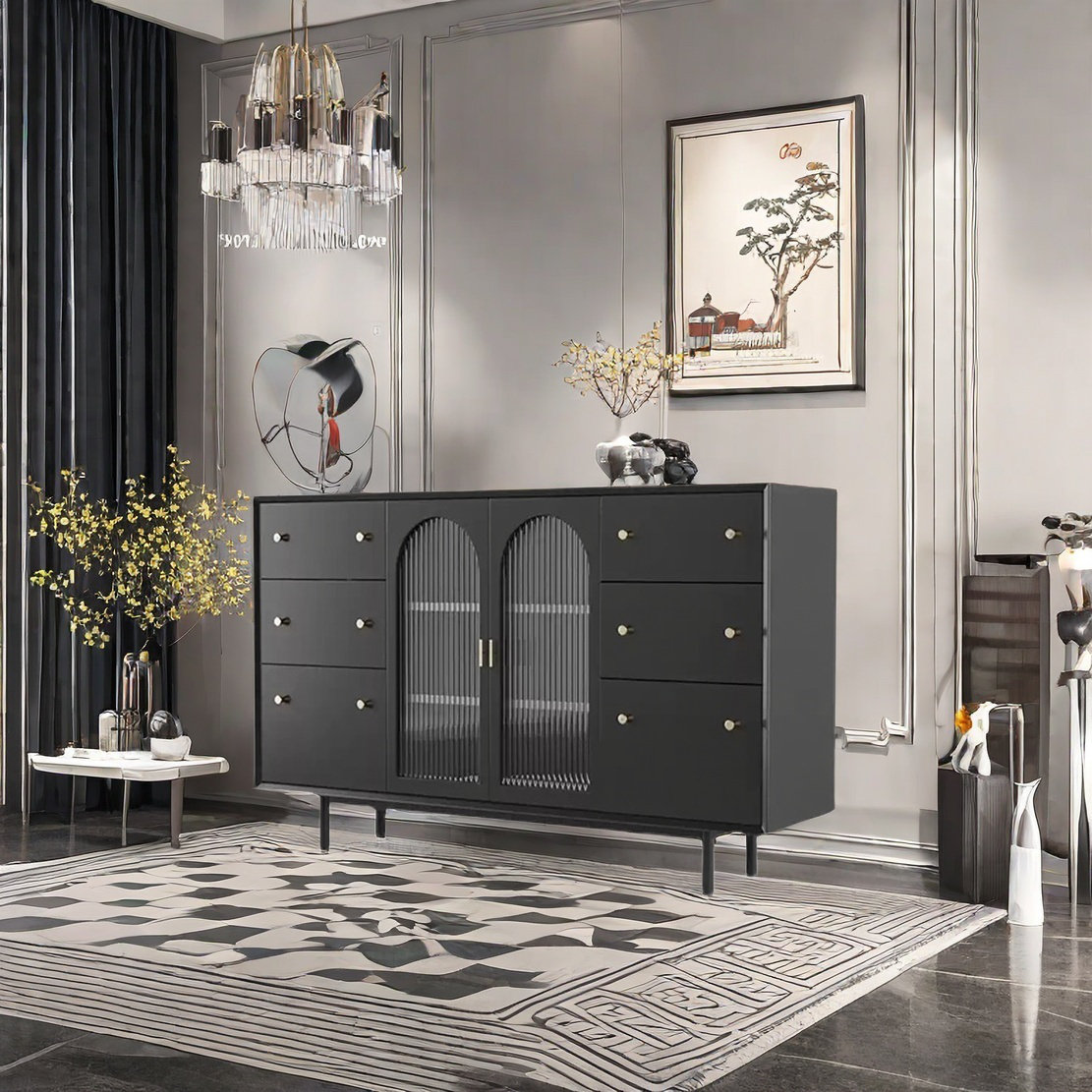 Vivid Space Creation Modern Minimalist Sideboard Cabinet - Wayfair Canada