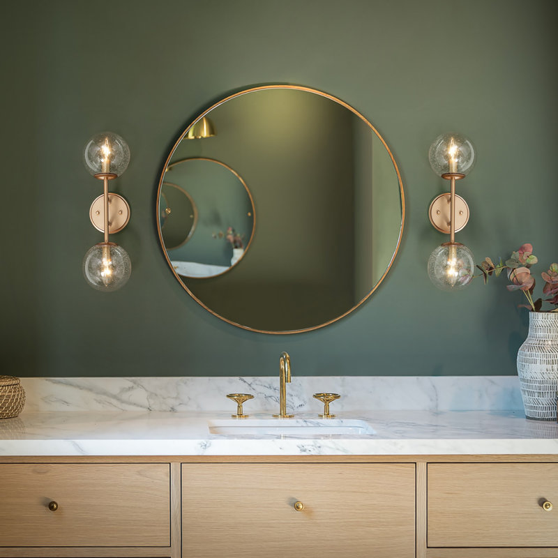 Greyleigh™ Ledger 2 - Light Dimmable Gold Vanity Light & Reviews | Wayfair