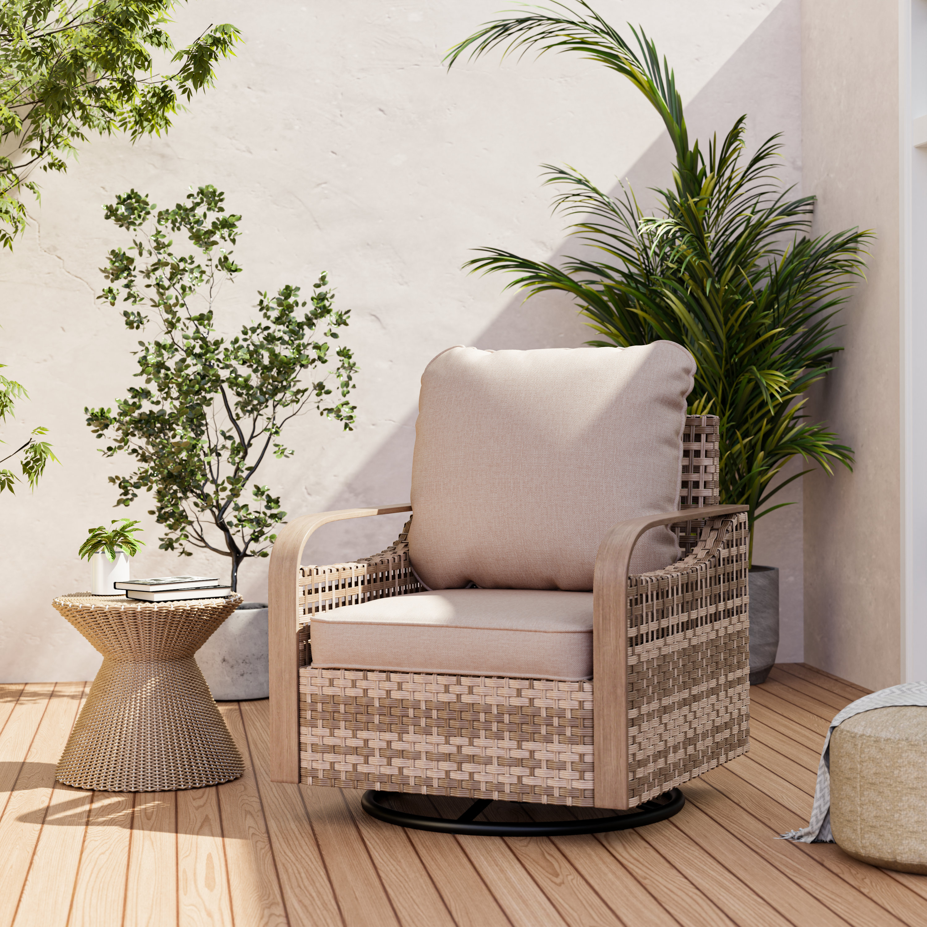 Bay Isle Home™ Corion All Weather Wicker Outdoor Rocker Swivel Patio ...