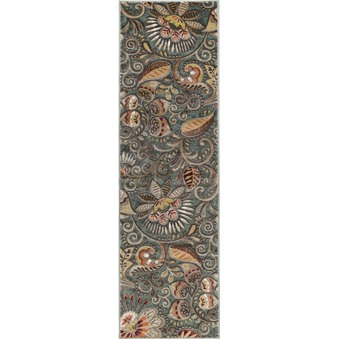 Charlton Home® Kasturi Performance Seafoam Green Rug & Reviews | Wayfair