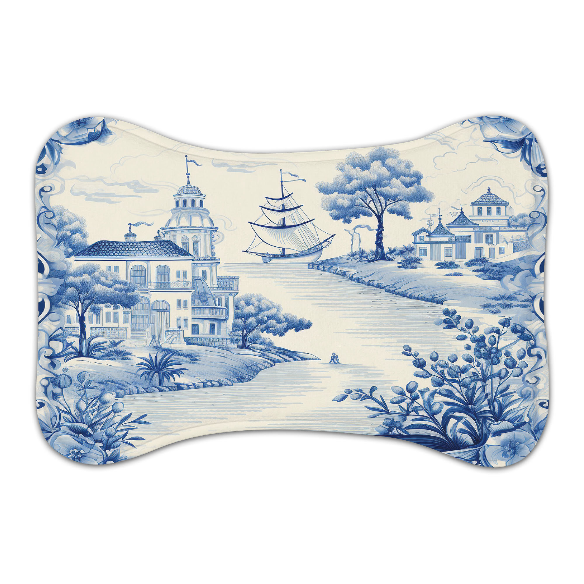 MentionedYou Coastal Patterns - 1 Piece Bone Shape Feeding Mat | Wayfair