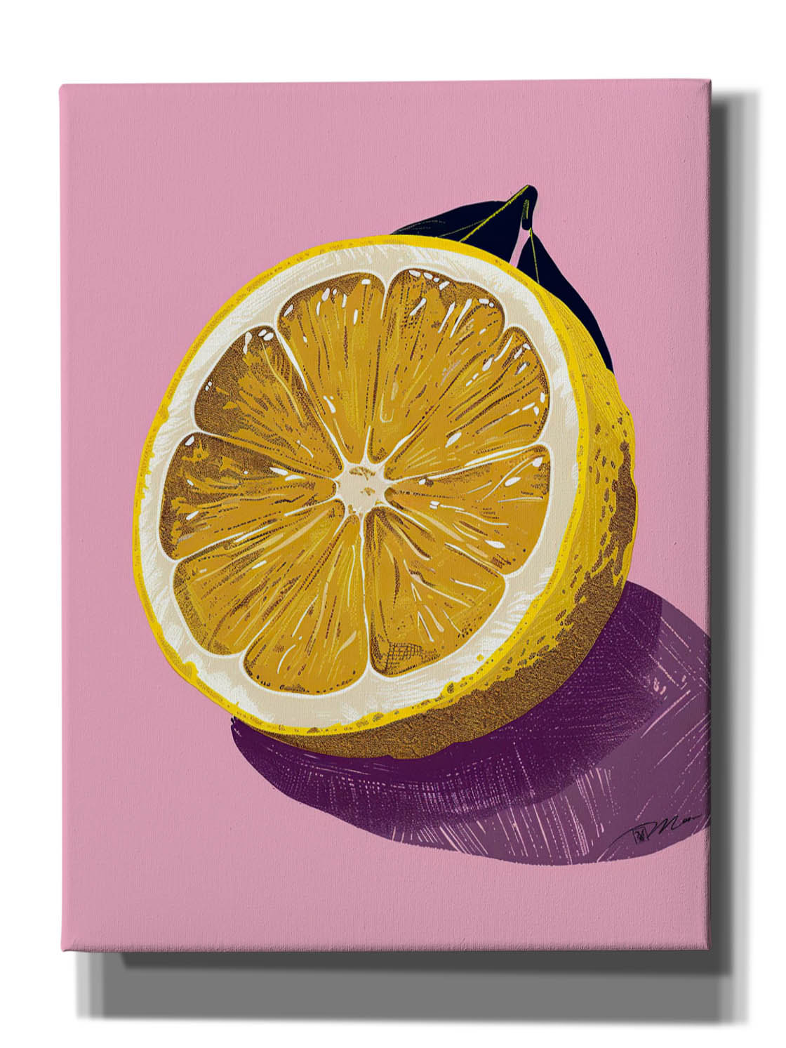 Epic Graffiti 'Lemon Cut On Pink Background' by Momart Canvas Wall Art ...