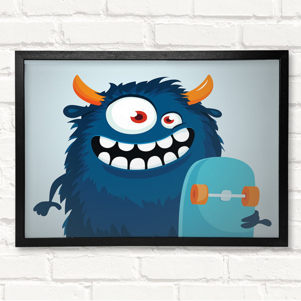 Zoomie Kids Monster Skateboarder - Single Picture Frame Print | Wayfair ...
