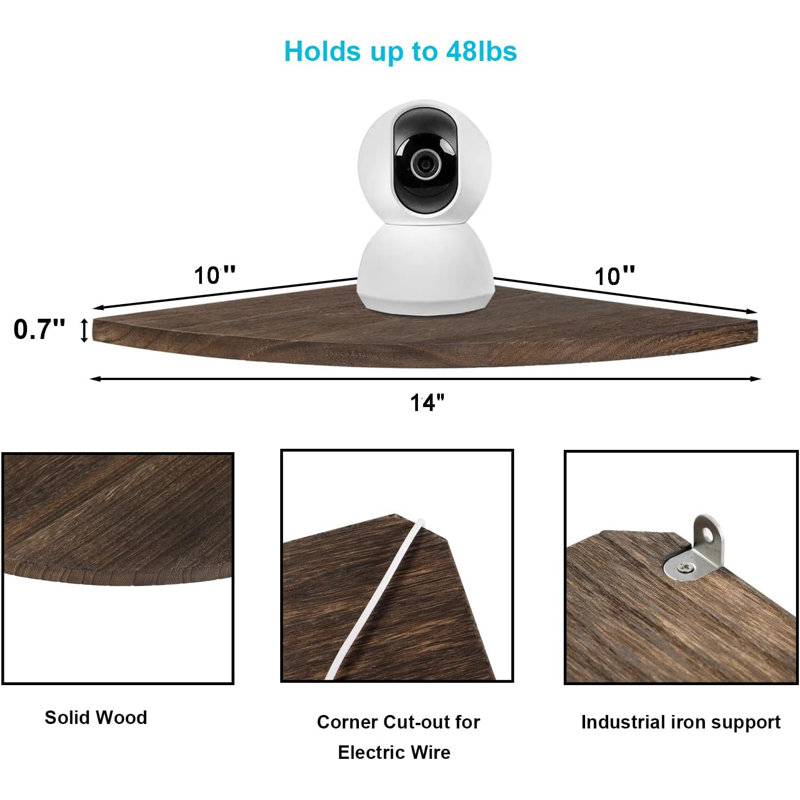 Millwood Pines Colbyn 2 Piece Corner Shelf | Wayfair