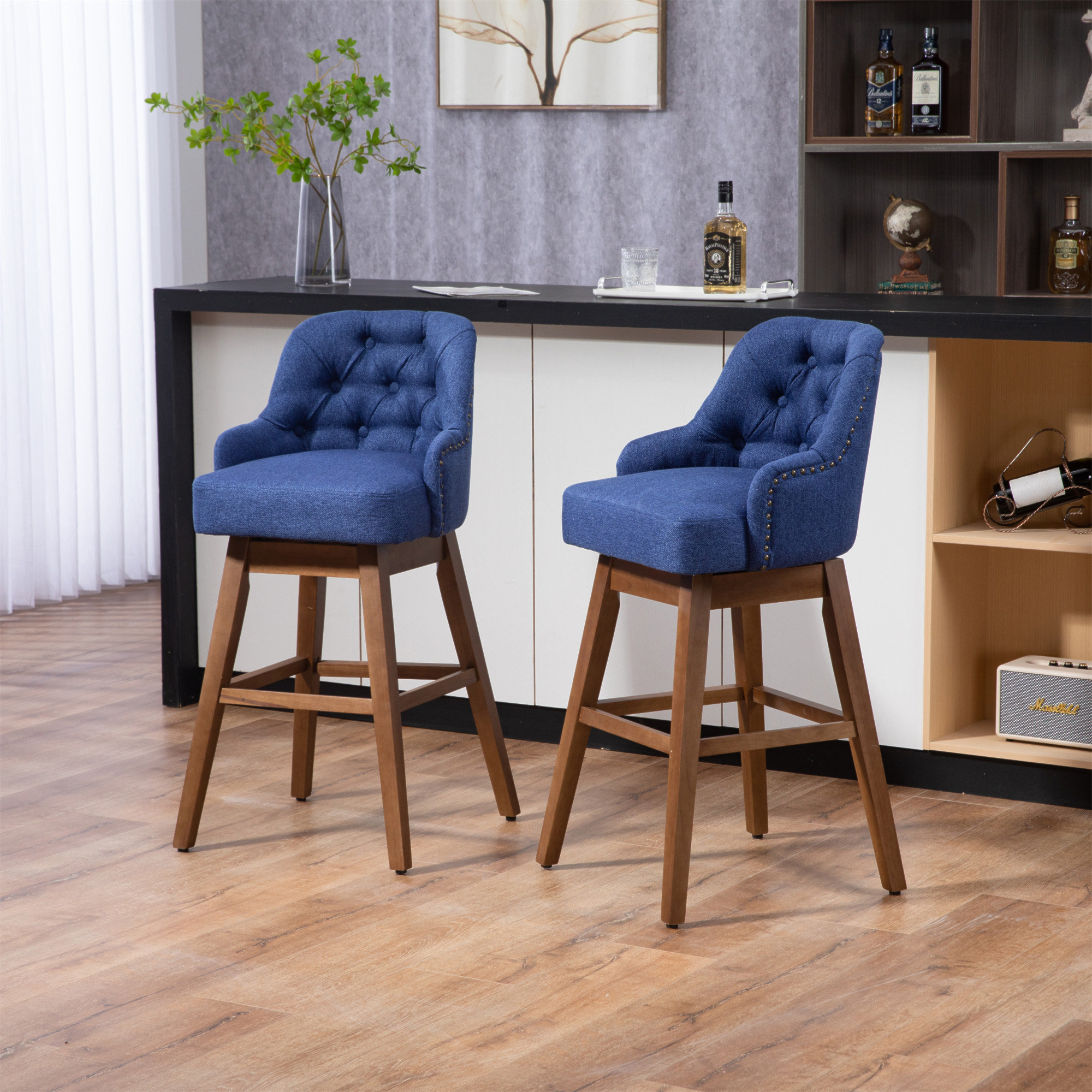 Corrigan Studio® Bar Stools Set Of 2 Counter Height Chairs With ...