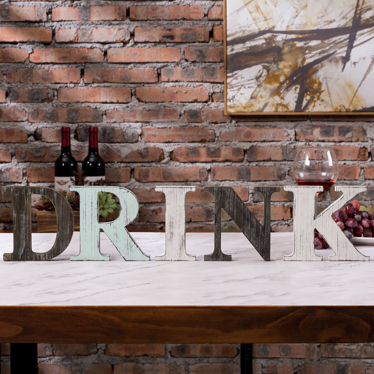 Gracie Oaks Decorative Cutout Wood Letter Block Sign| Wayfair