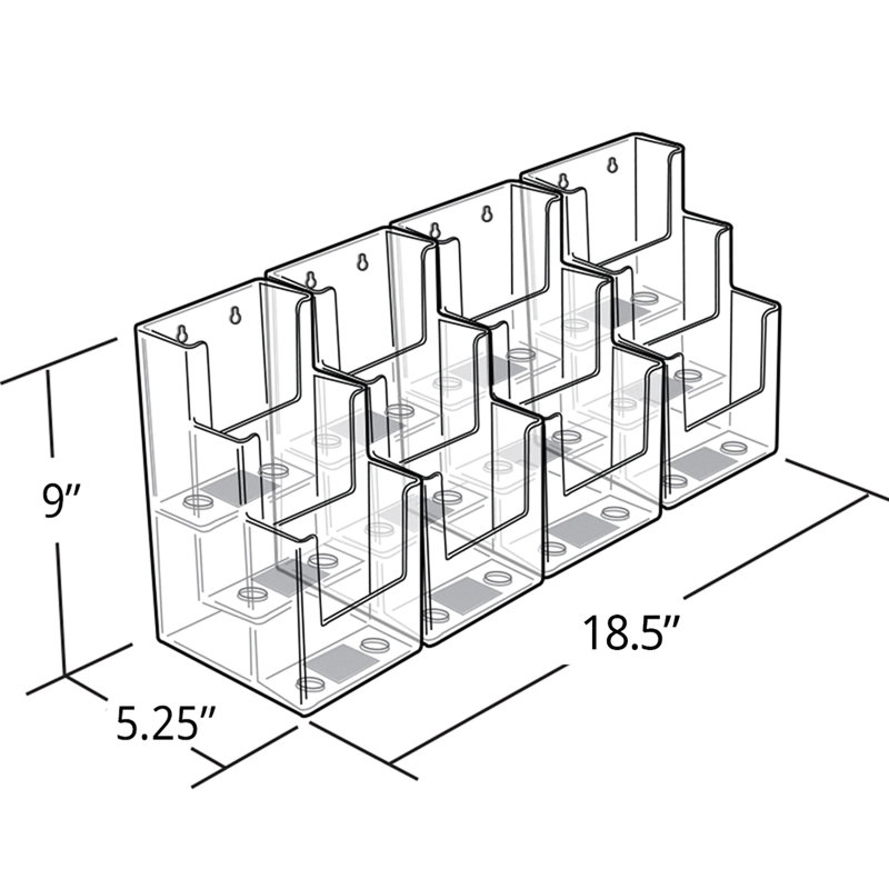 Azar Displays Three-Tiered Tri-Fold Brochure Counter Display (12 ...