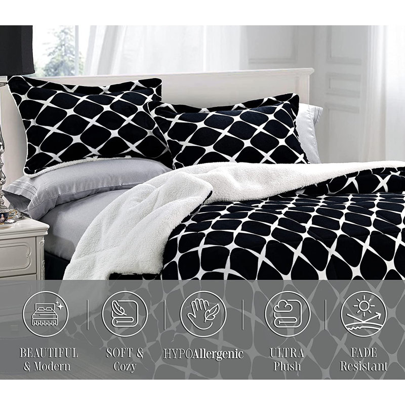 Mocassi 2-Piece Luna Ogee Pattern Collection, Reversible Sherpa ...