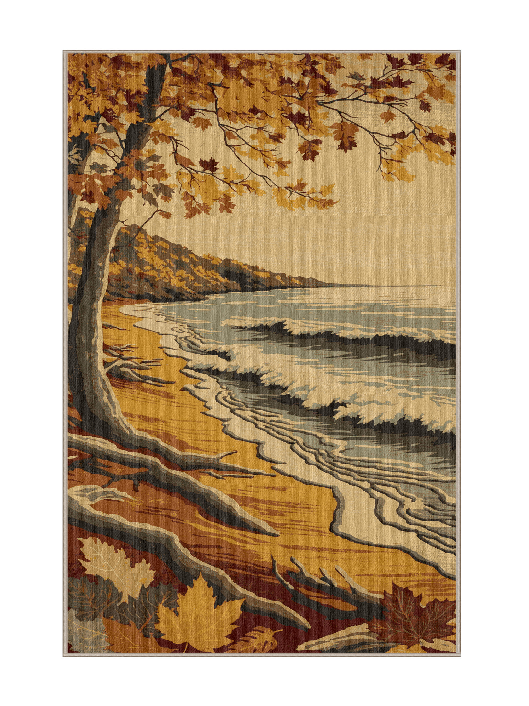 Rosecliff Heights Washable Autumn Coast Coastal Area Rug | Wayfair
