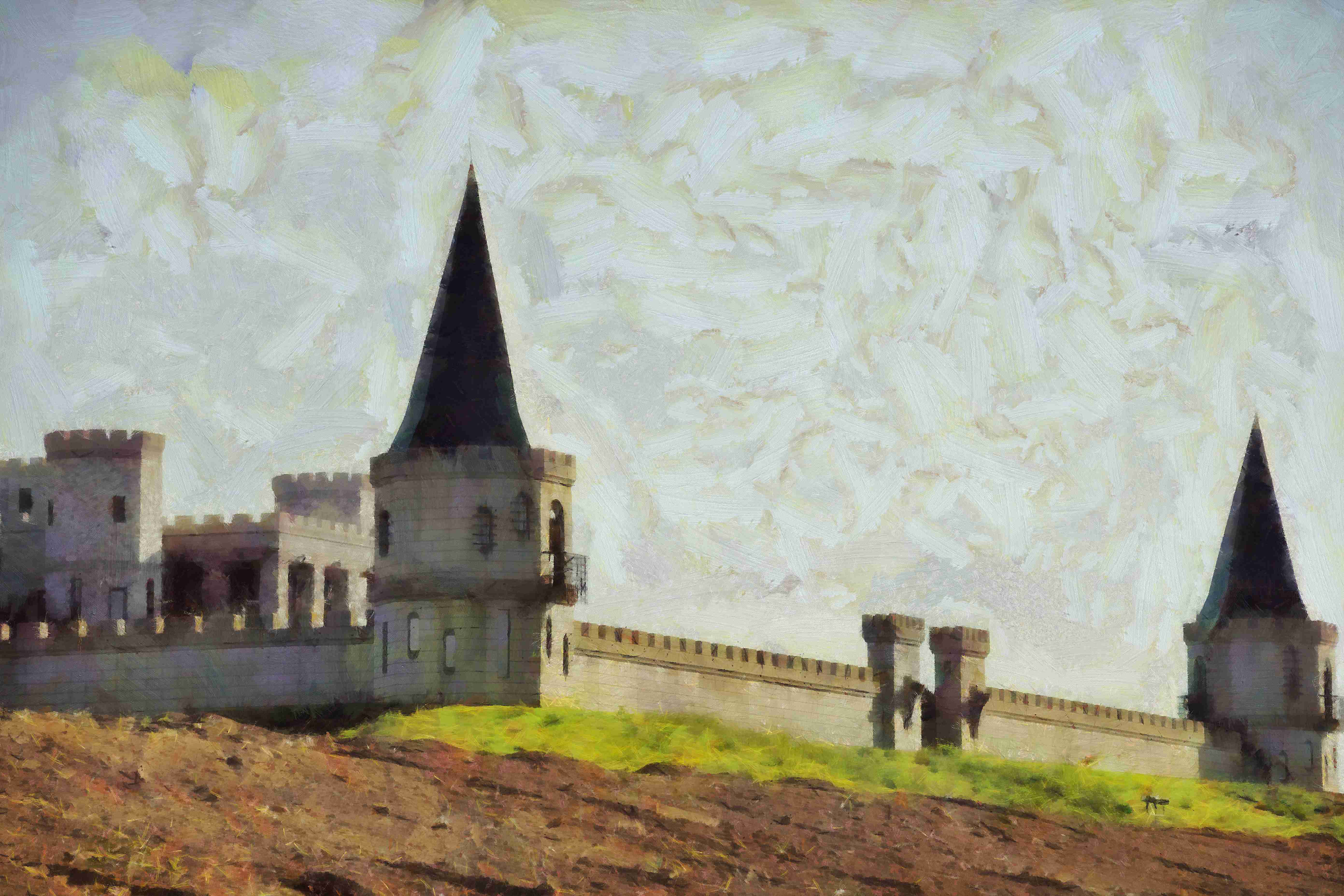 Winston Porter Painted Castle Wall - Wrapped Canvas Print - Wayfair Canada