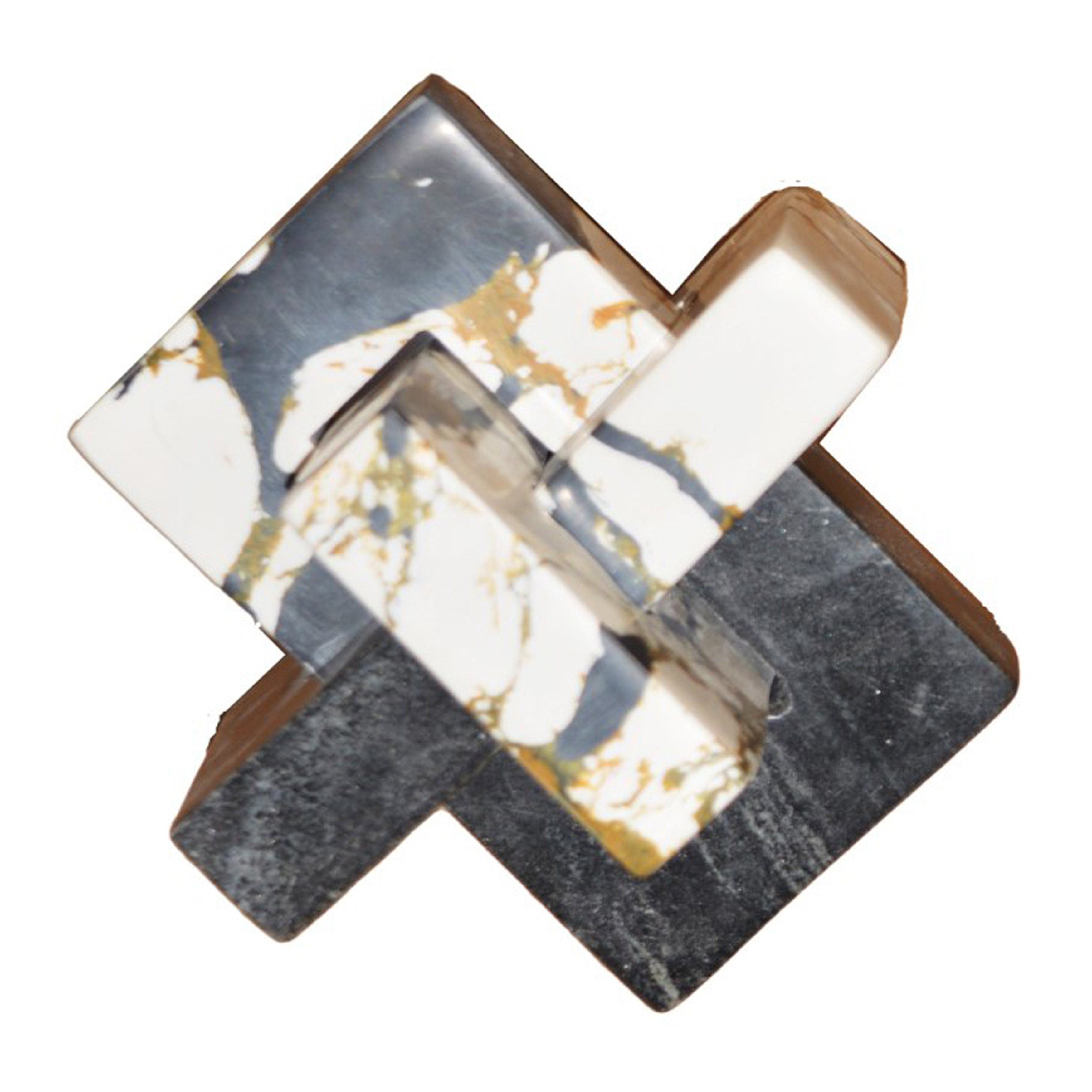 Ivy Bronx Calhoun Large Marble Knot, Black/White | Wayfair