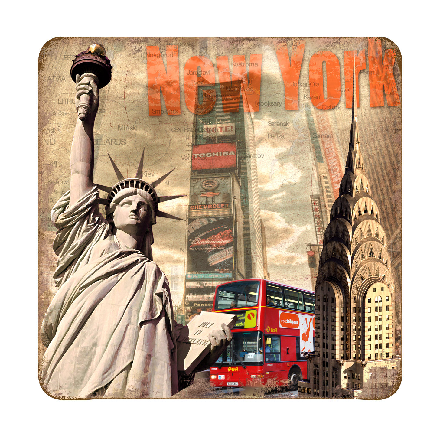 Red Barrel Studio® Noll New York Statue of Liberty Coaster | Wayfair
