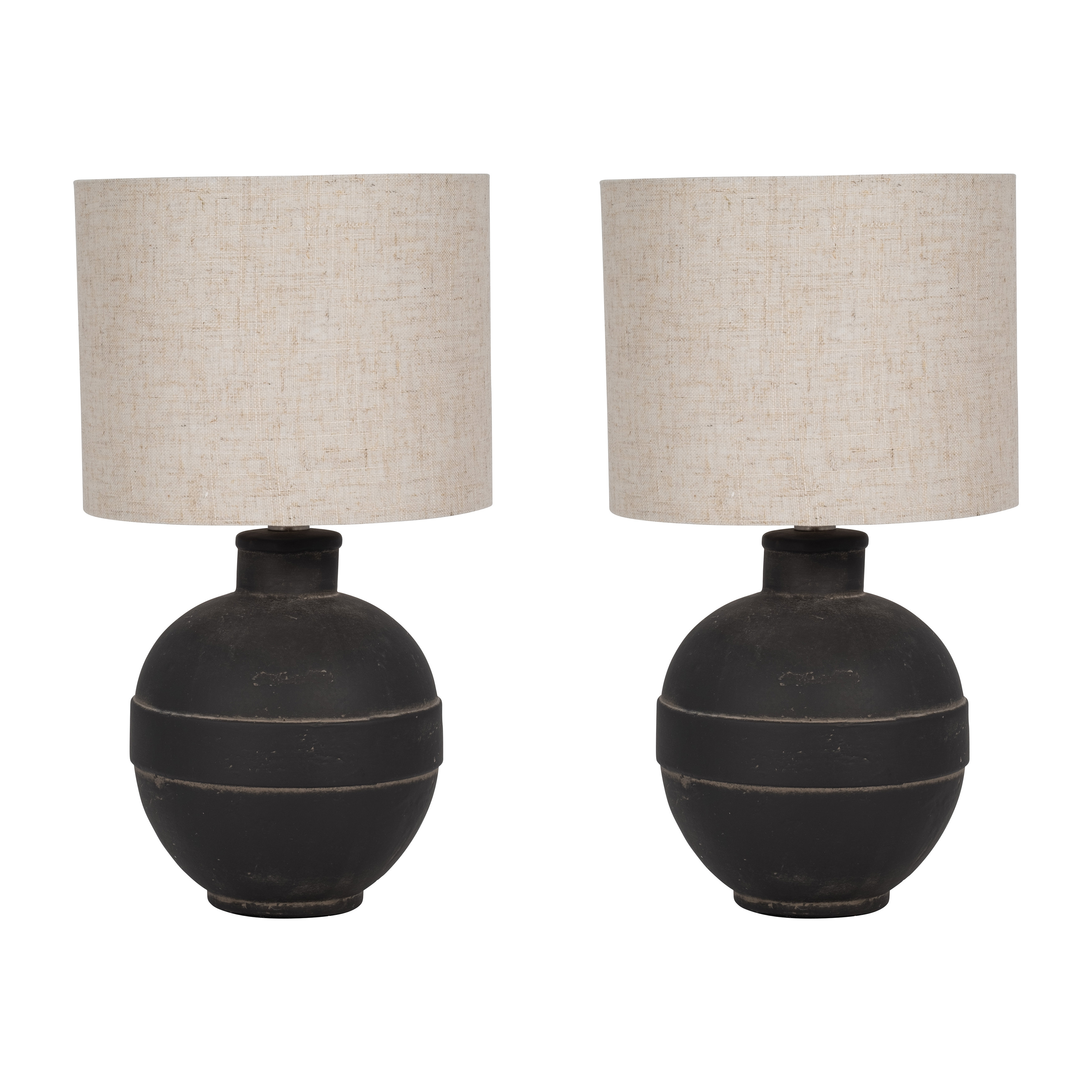 Wade Logan® Neutral Textured Ceramic 18" Table Lamp, Round - 9" x 9" x ...
