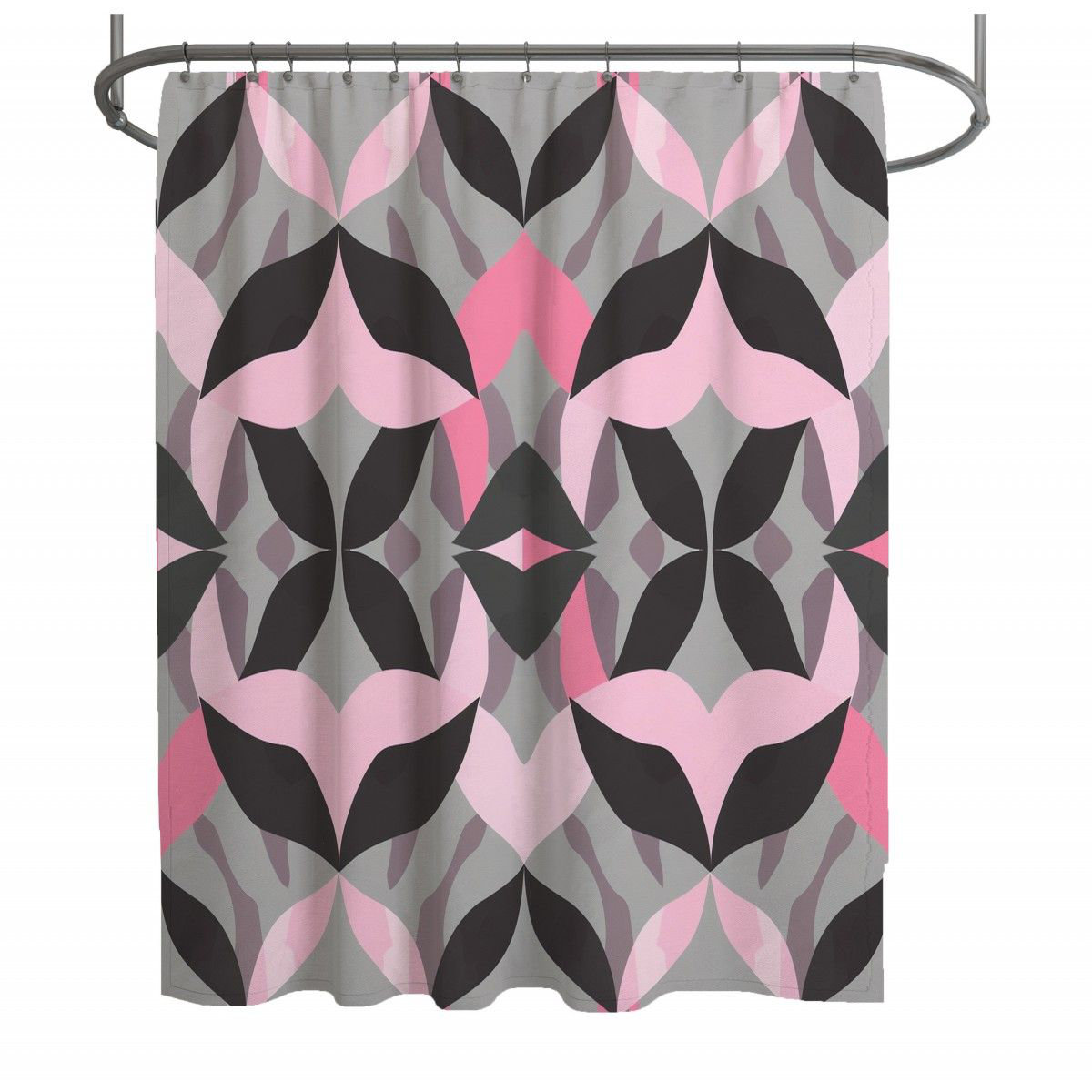 VisionDecor Electronics Technology Pink and gray motif Shower Curtain ...