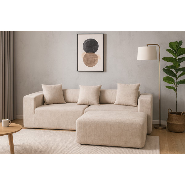 Wrought Studio 105" Wide Modular Sofa Sectional With Ottoman - Wayfair ...