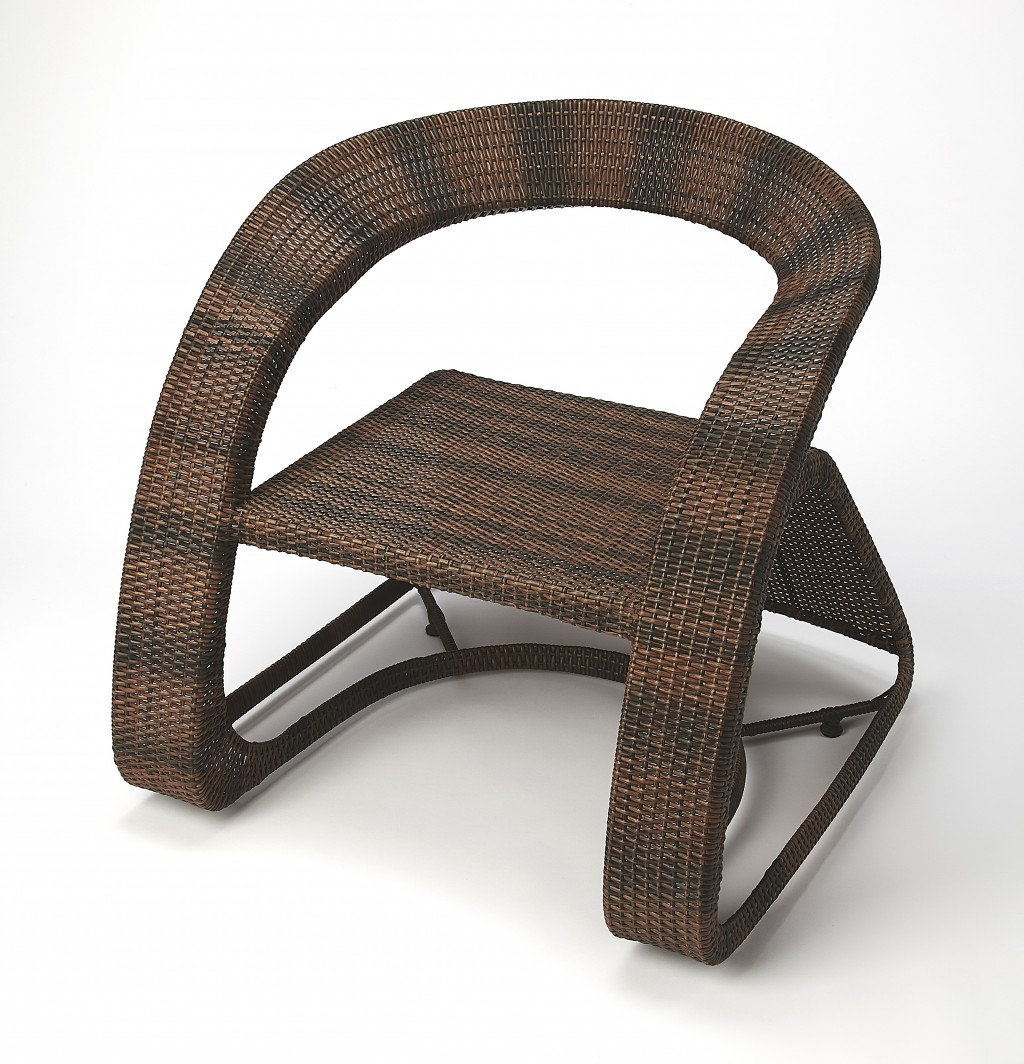 Loon Peak® Contemporary Dark Brown Rattan Chair | Wayfair