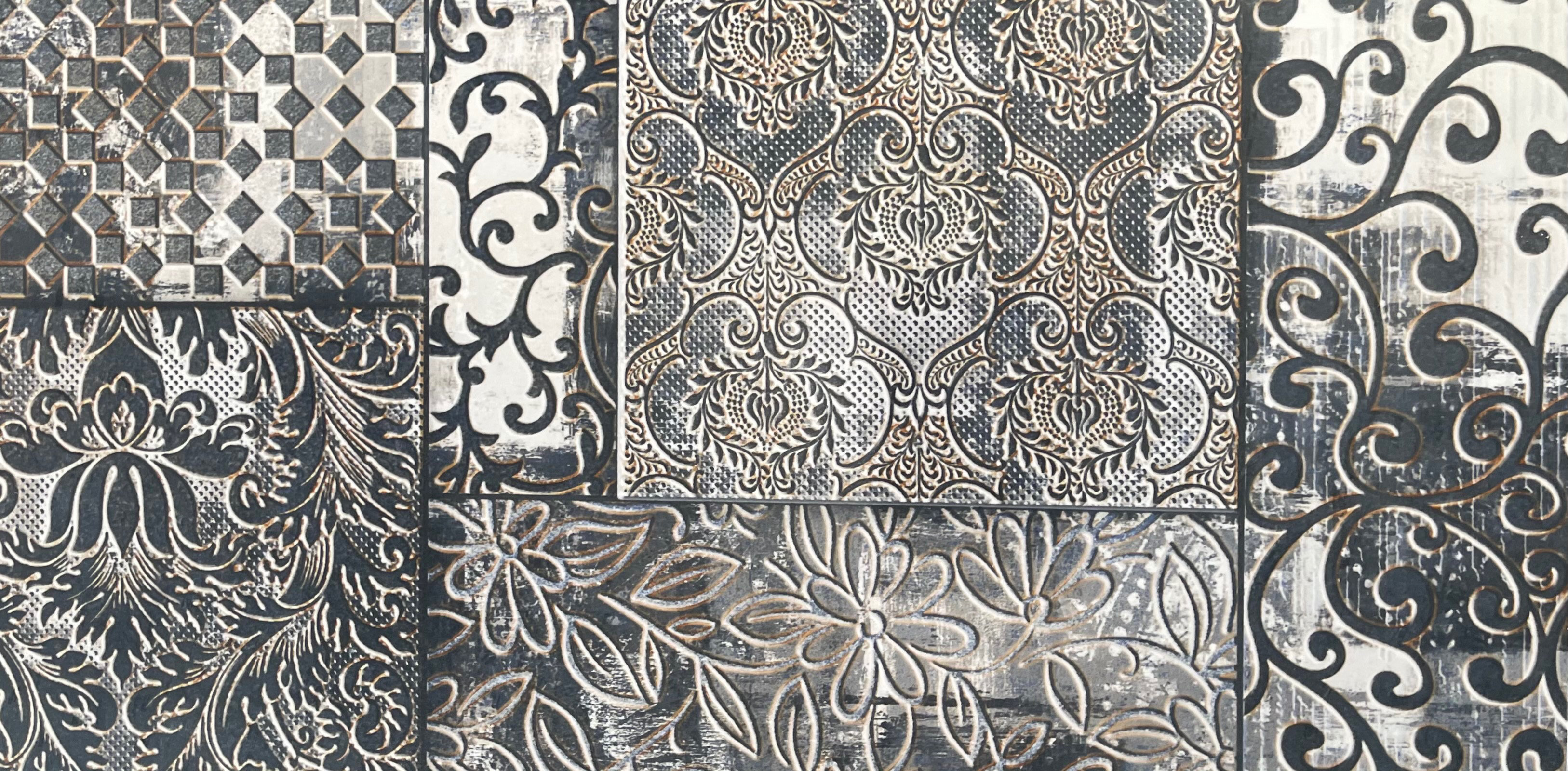 Moroccan Mosaic Tile House Lagos 12" x 24" Ceramic Metal Wall & Floor ...