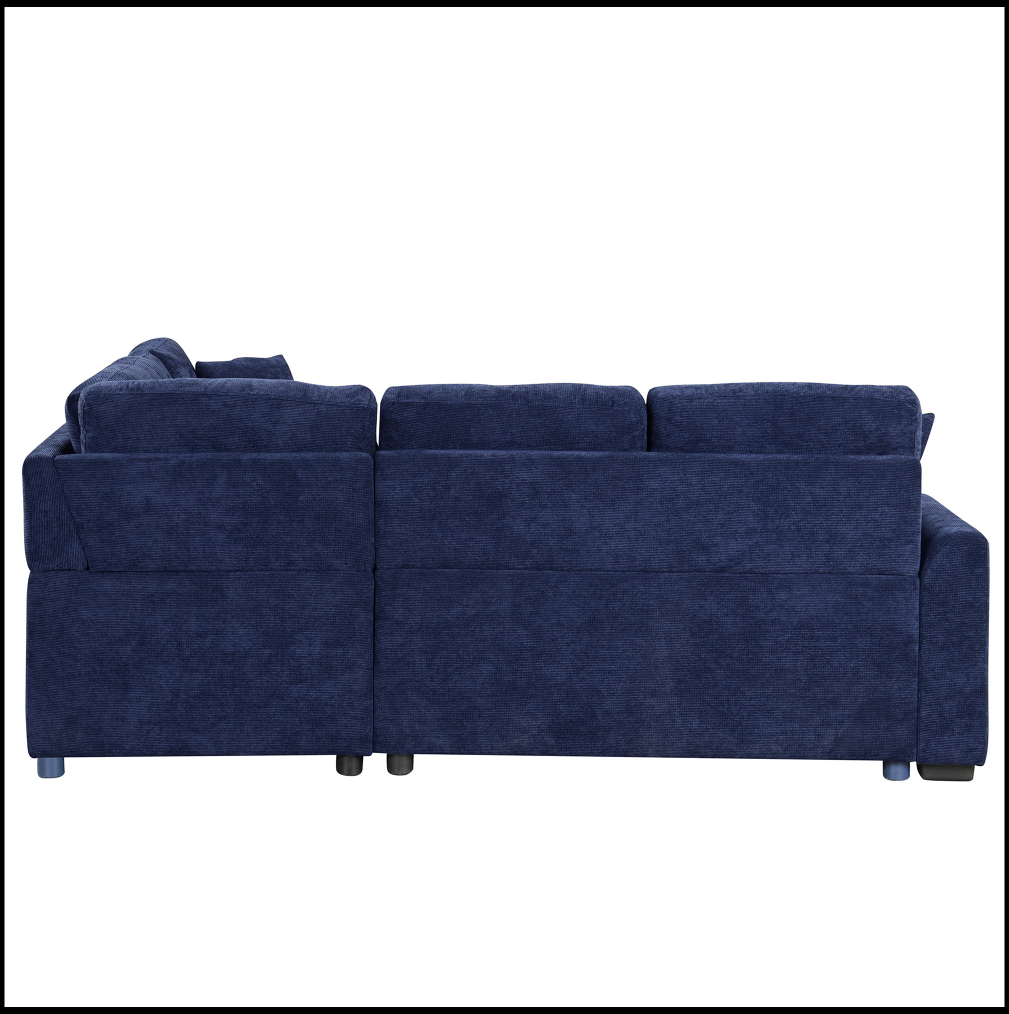 Ebern Designs 82.6" L-Shape Sofa Bed Pull-Out Sleeper Sofa With Wheels ...