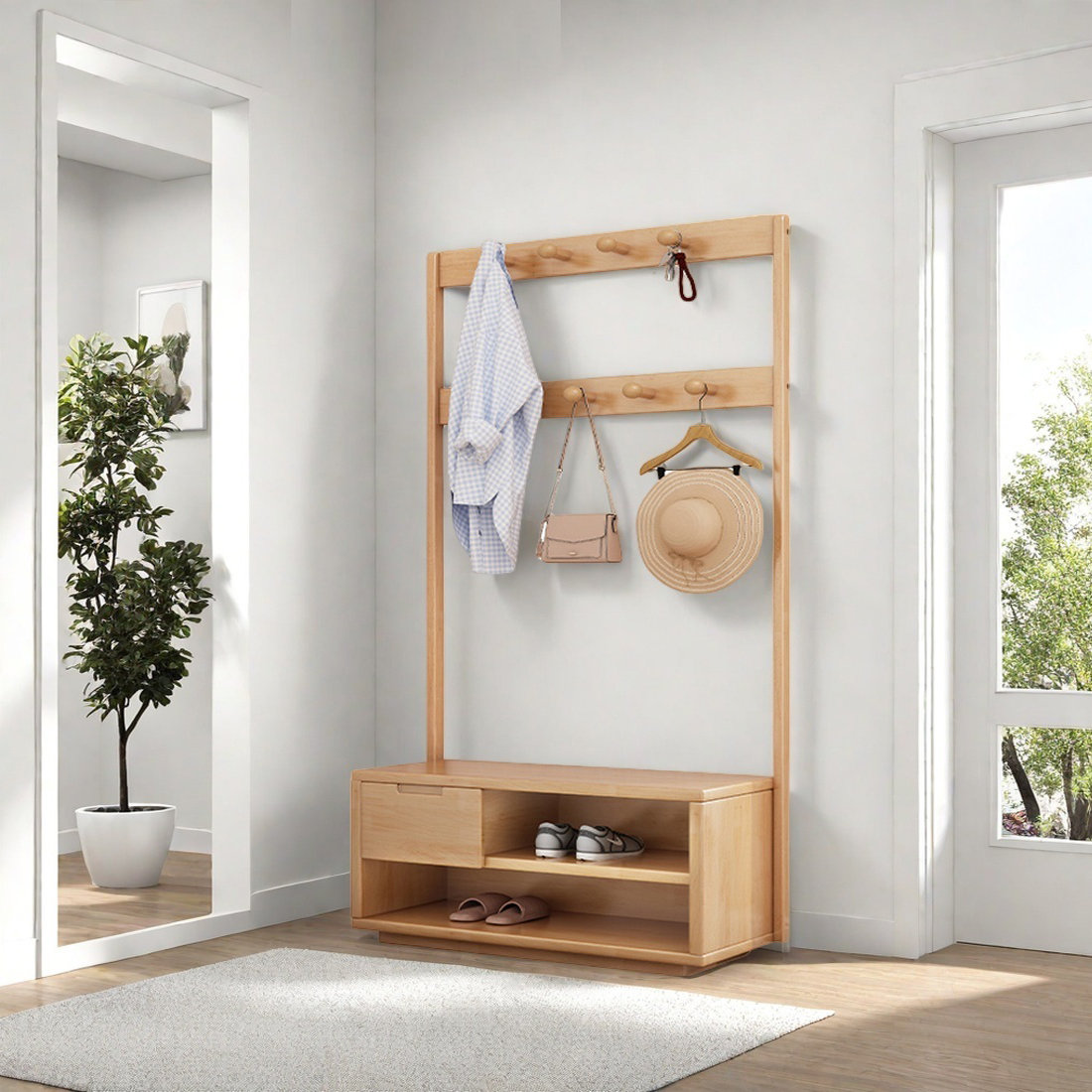 Your Favorite Celebrities Multi-Hook Coat Rack with Storage Drawers ...