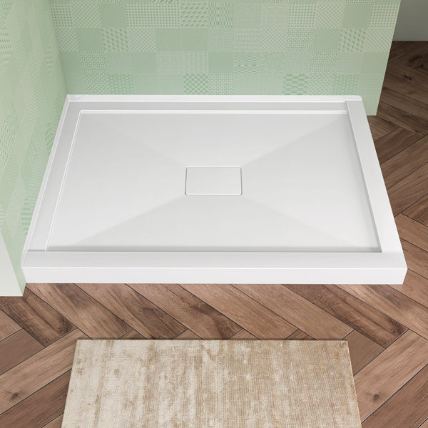 GETPRO 48'' W X 36'' D Acrylic Rectangular Shower Base Corner Double ...