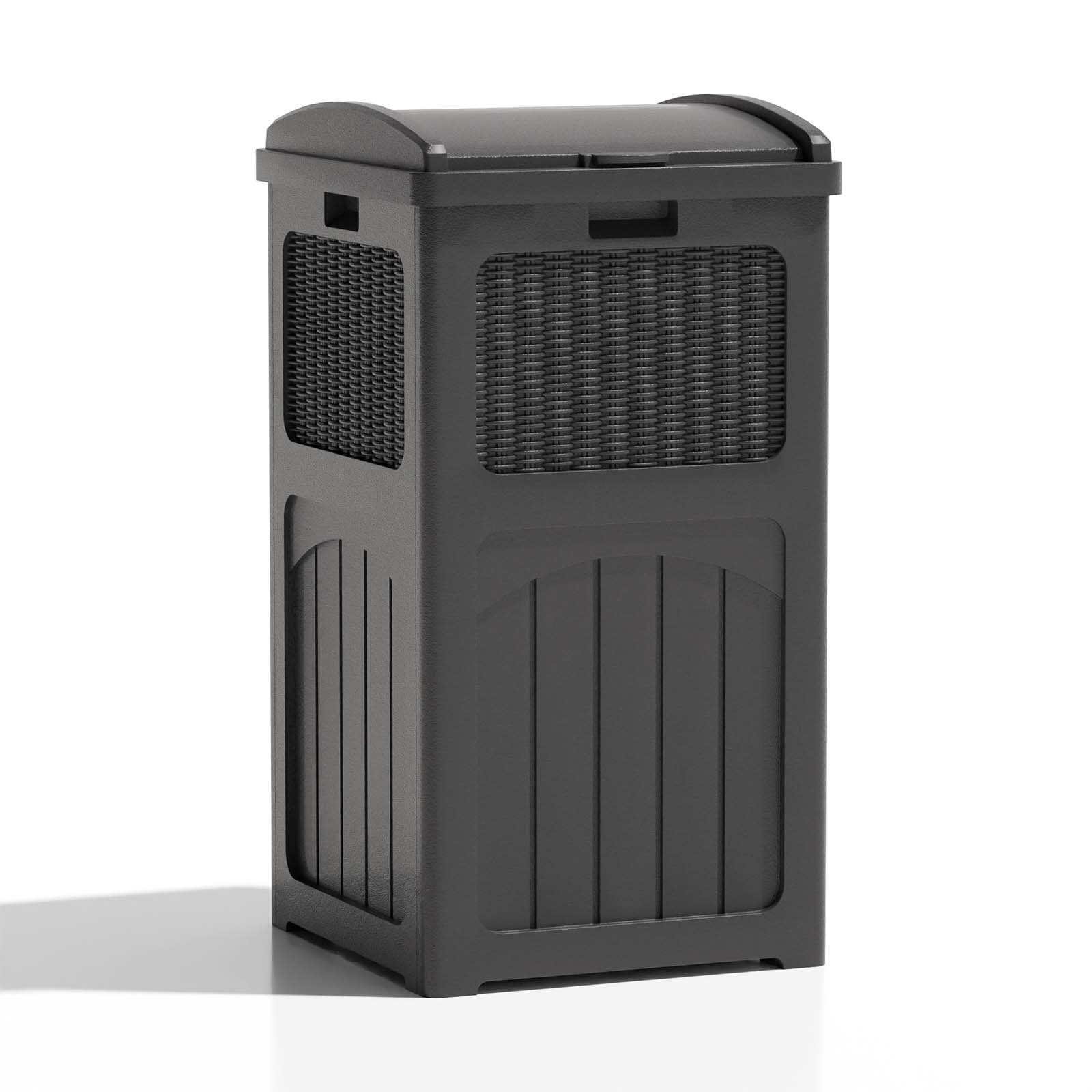 Patiowell 35 Gallon Outdoor Manual Lift Trash Hideaway Container ...
