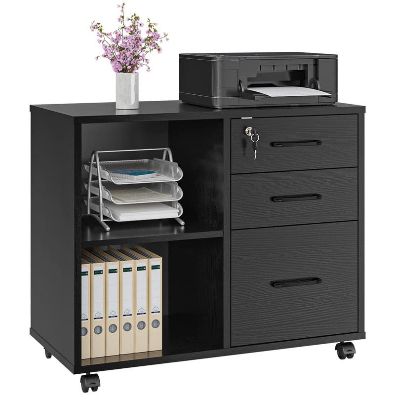 Latitude Run® Office File Cabinets with 3 Drawer, Mobile Lateral ...