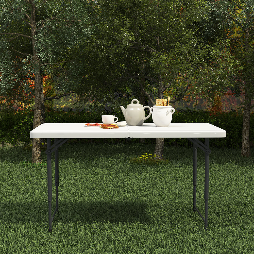 Arlmont & Co. 3-Position 48 In Adjustable Plastic Folding Table | Wayfair