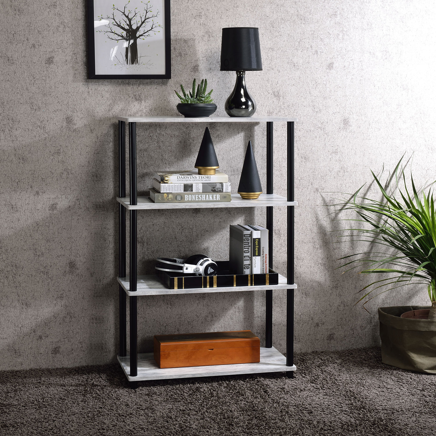 Latitude Run® Versatile Industrial-Style Bookshelf for All Your Storage ...