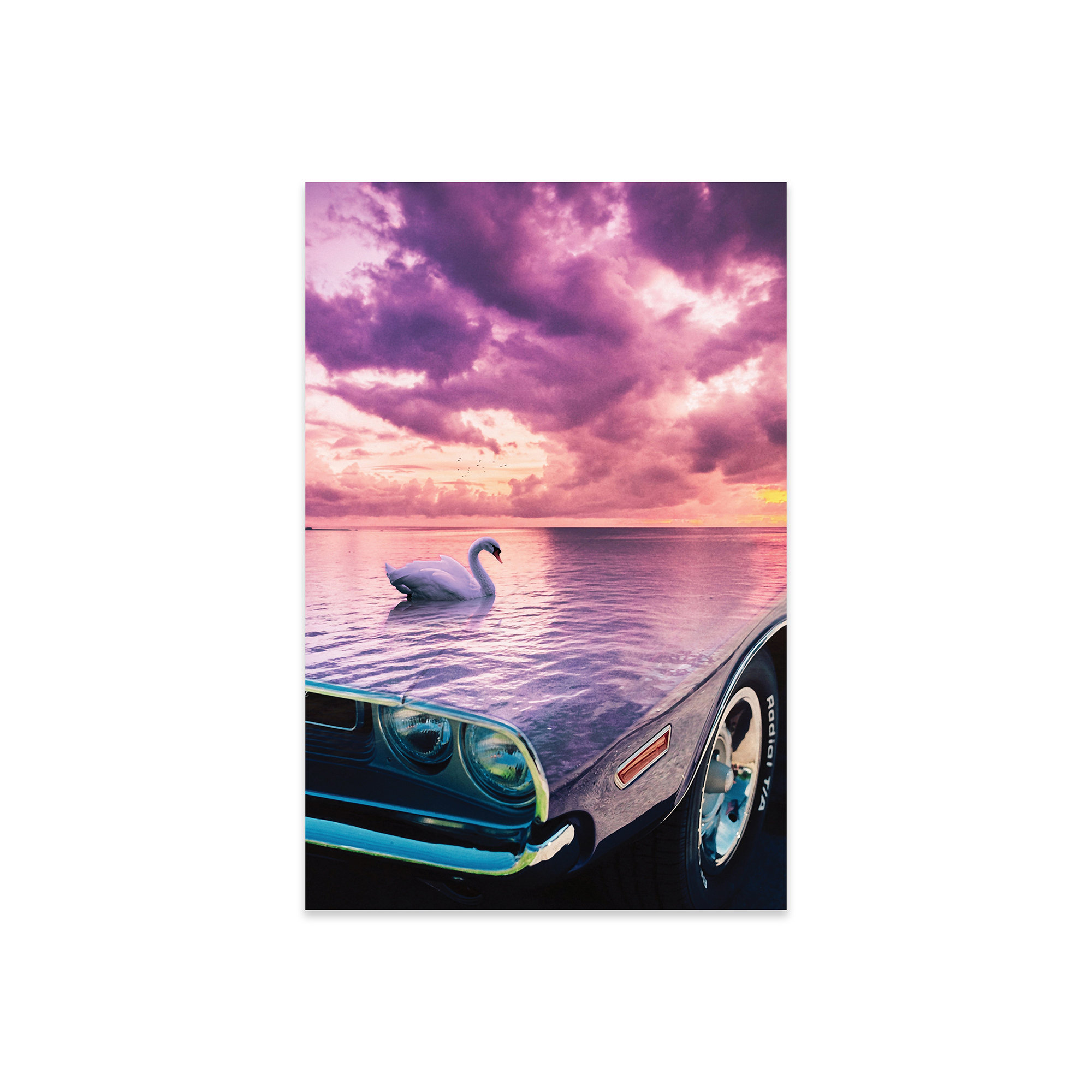 Trinx Classic Car Pink Swan On Plastic / Acrylic Painting | Wayfair