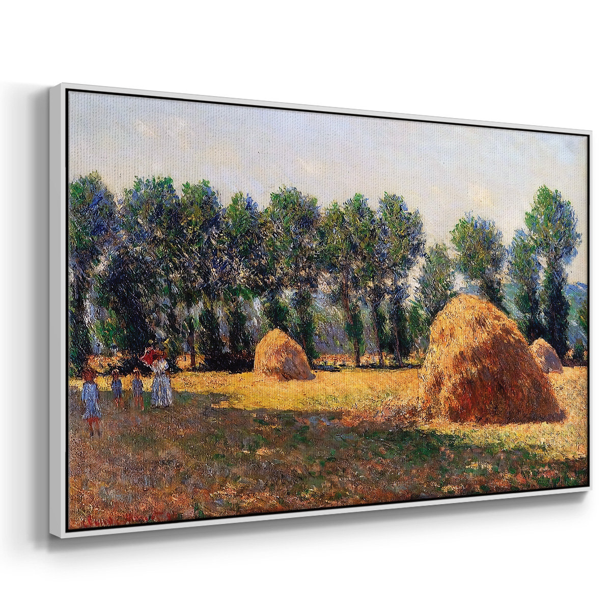 Wexford Home Haystacks at Giverny, 1885 - Floater Frame Print on Canvas ...