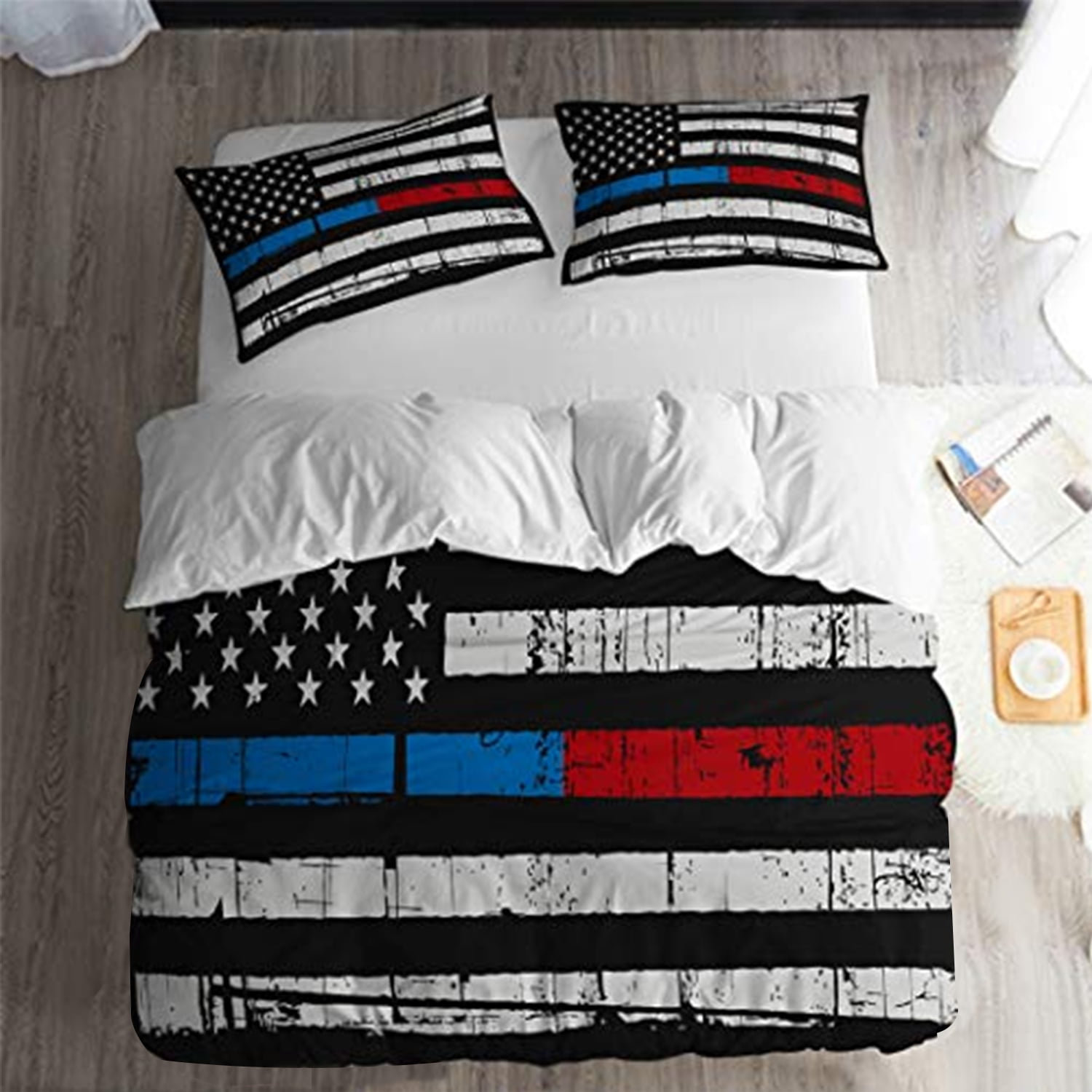 Smuge 3Pcs American Flag Bedding Set Holiday American Flag Duvet Cover ...