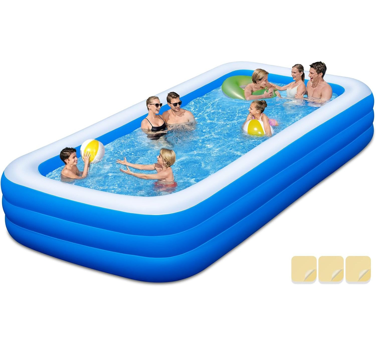 BONLOD Large Inflatable Swimming Pool 145" X 74" X 22" Oversized ...