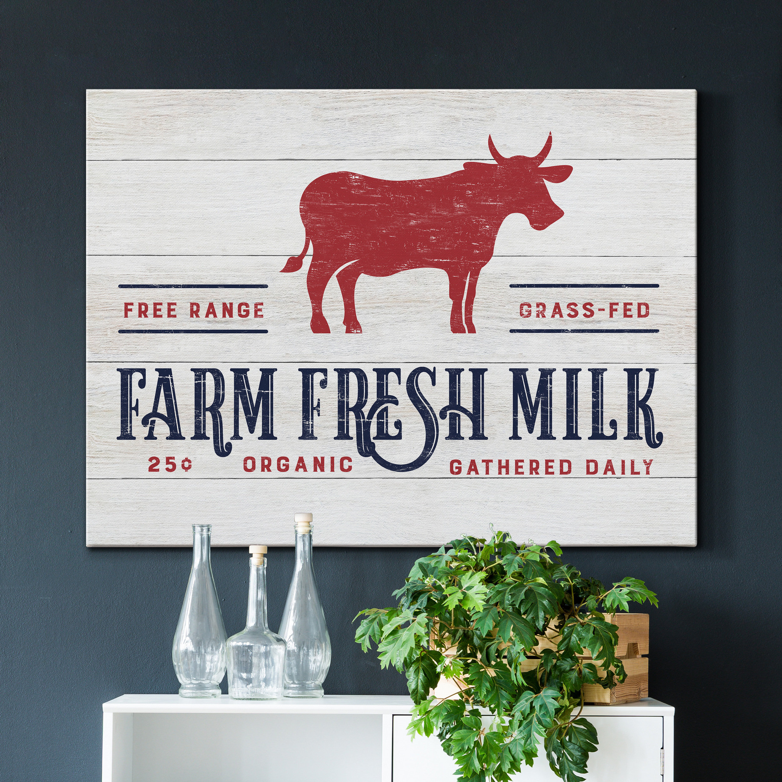 August Grove® Farm Fresh Milk - Wrapped Canvas Print | Wayfair
